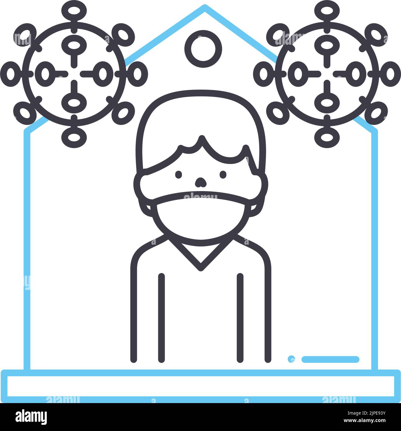 self isolation line icon, outline symbol, vector illustration, concept ...