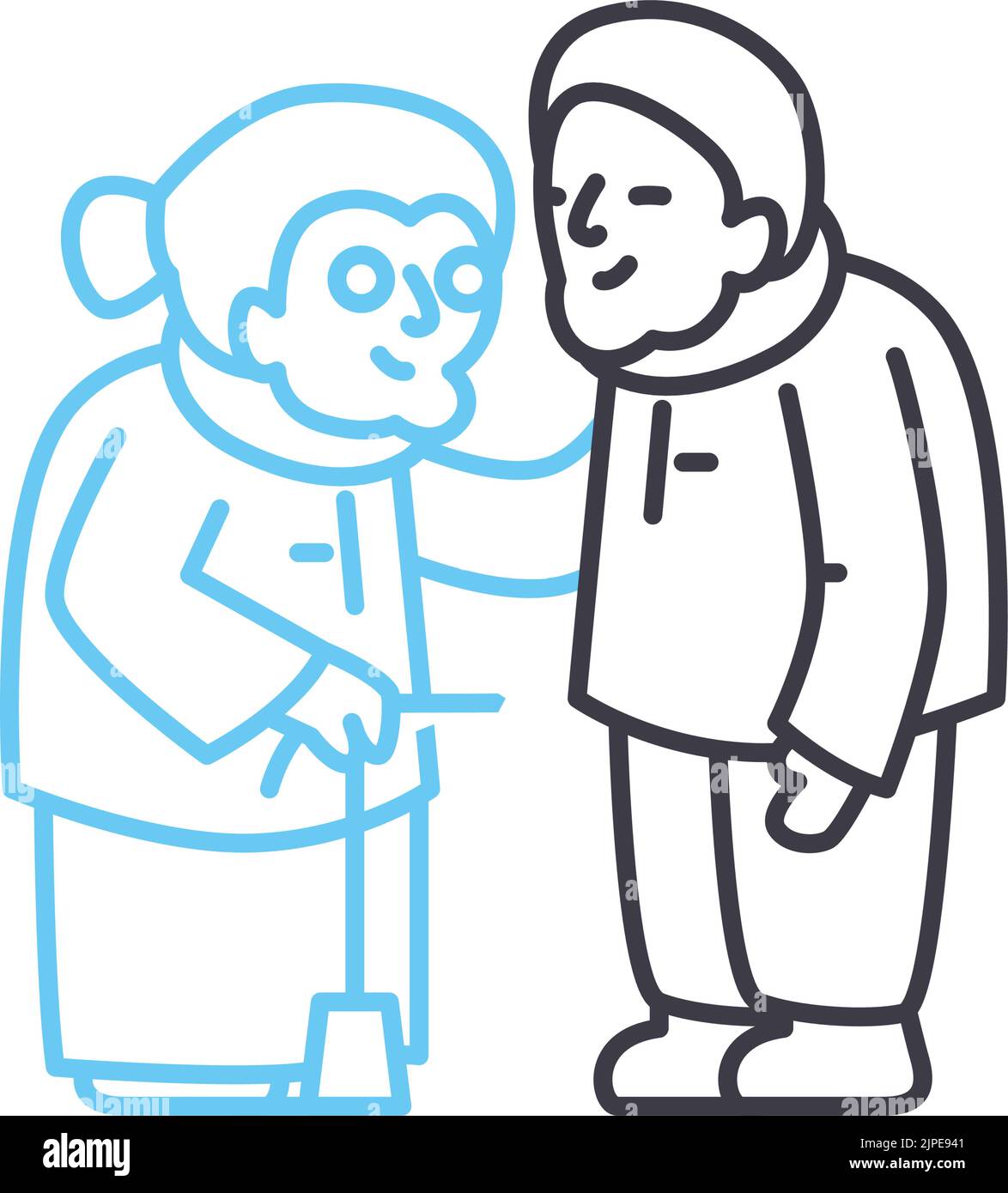 retirement line icon, outline symbol, vector illustration, concept sign ...