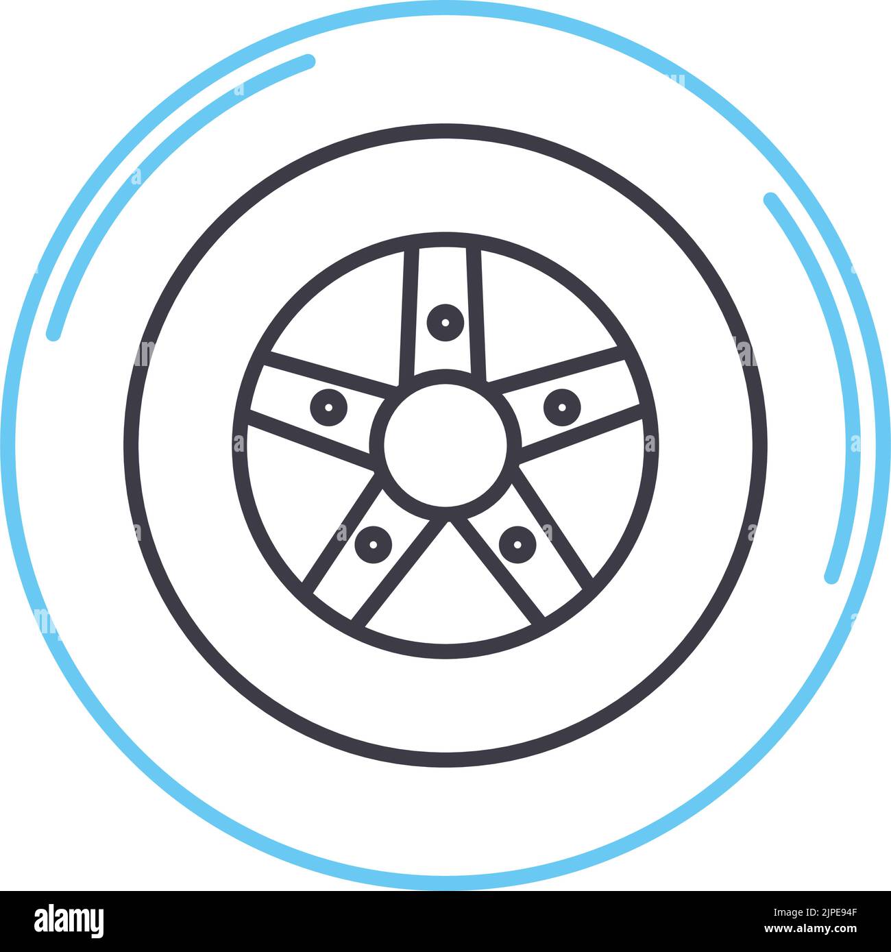 steel wheel line icon, outline symbol, vector illustration, concept ...