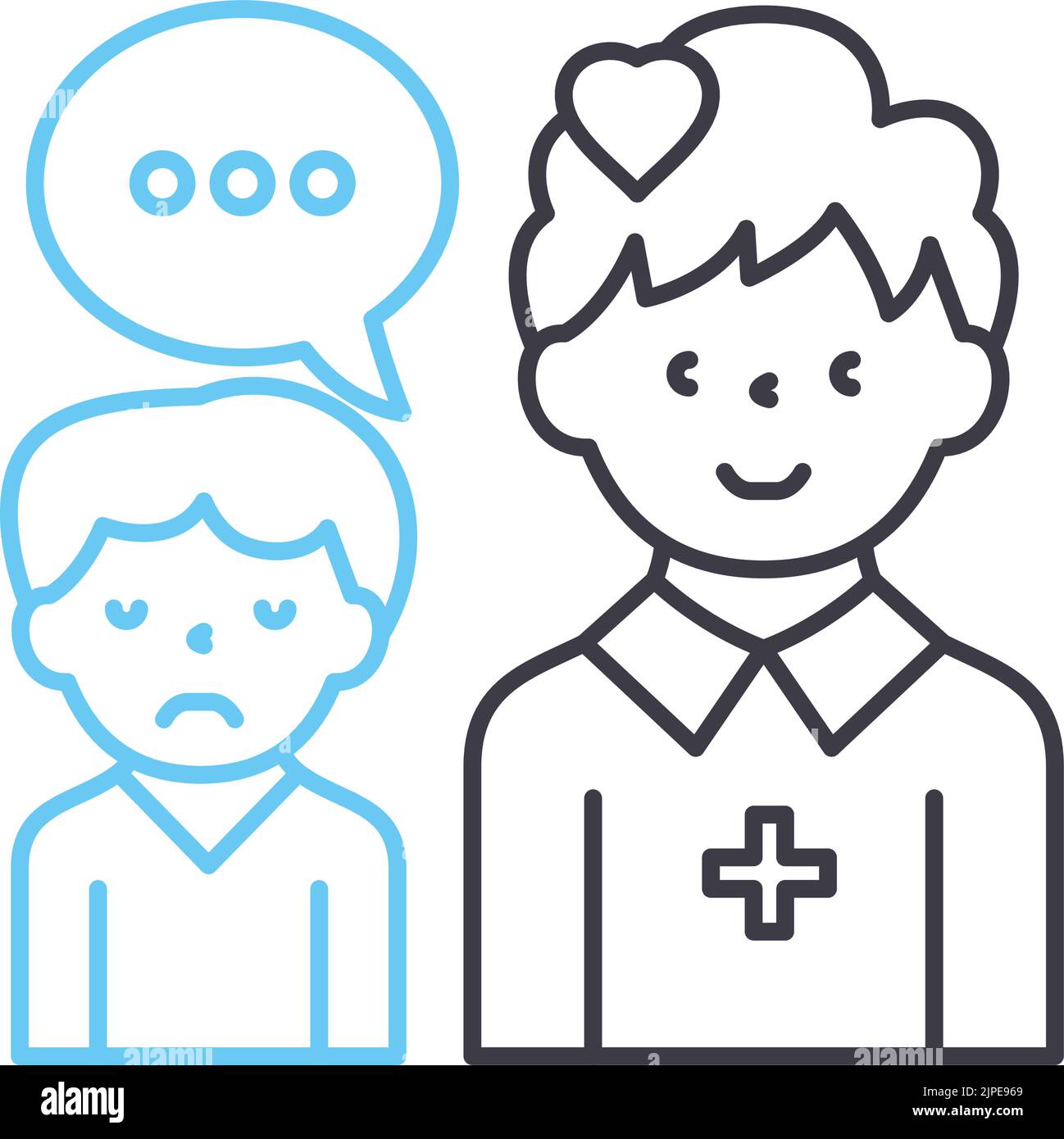 Mental Haelth Counseling Line Icon Outline Symbol Vector Illustration