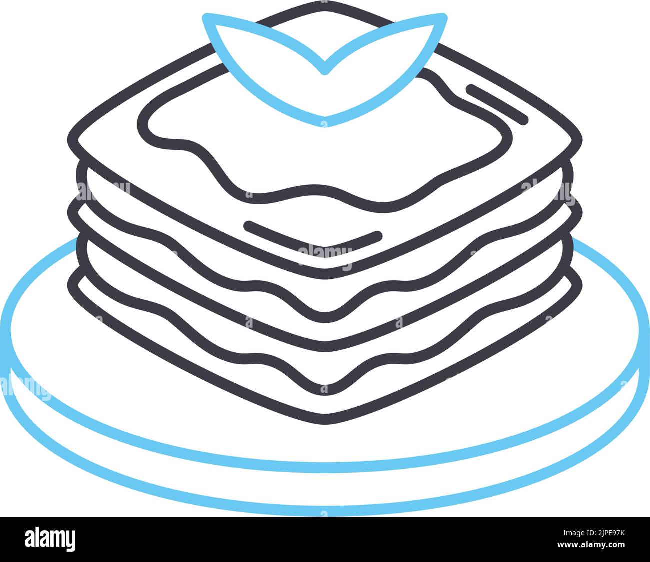 lasagna line icon, outline symbol, vector illustration, concept sign ...