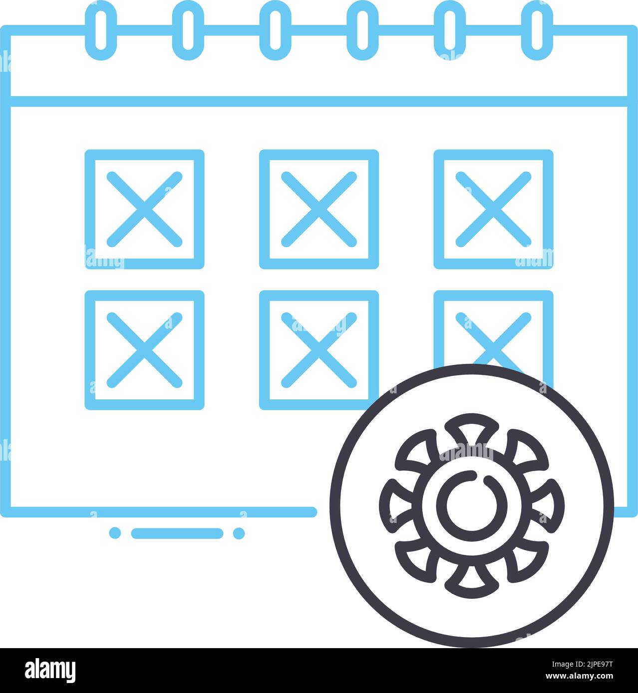 incubation period line icon, outline symbol, vector illustration ...