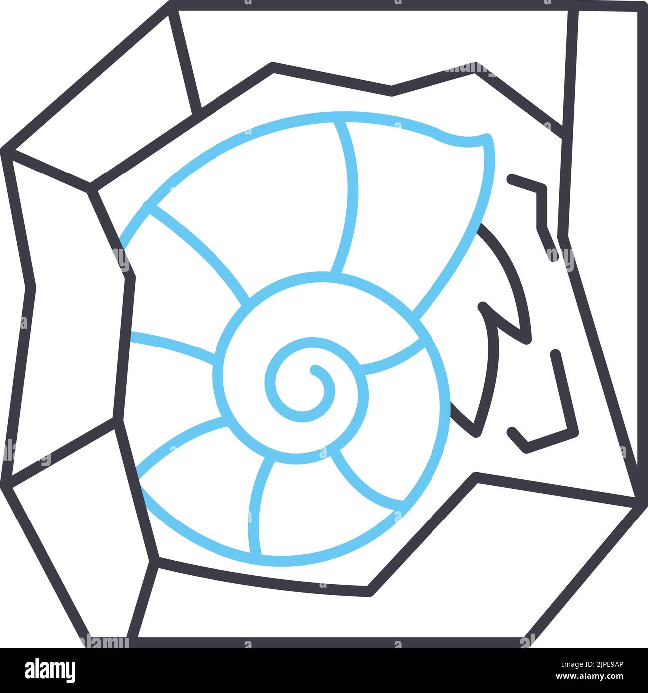 fossil line icon, outline symbol, vector illustration, concept sign ...