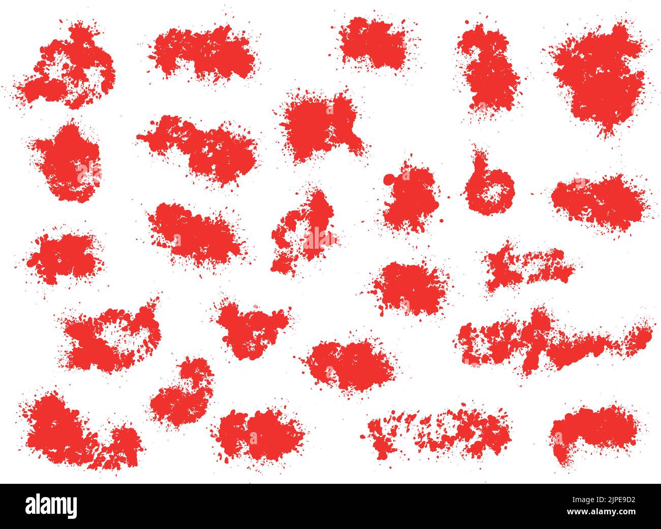 Set of realistic bloody splatters. Drop and blob of blood. Bloodstains ...