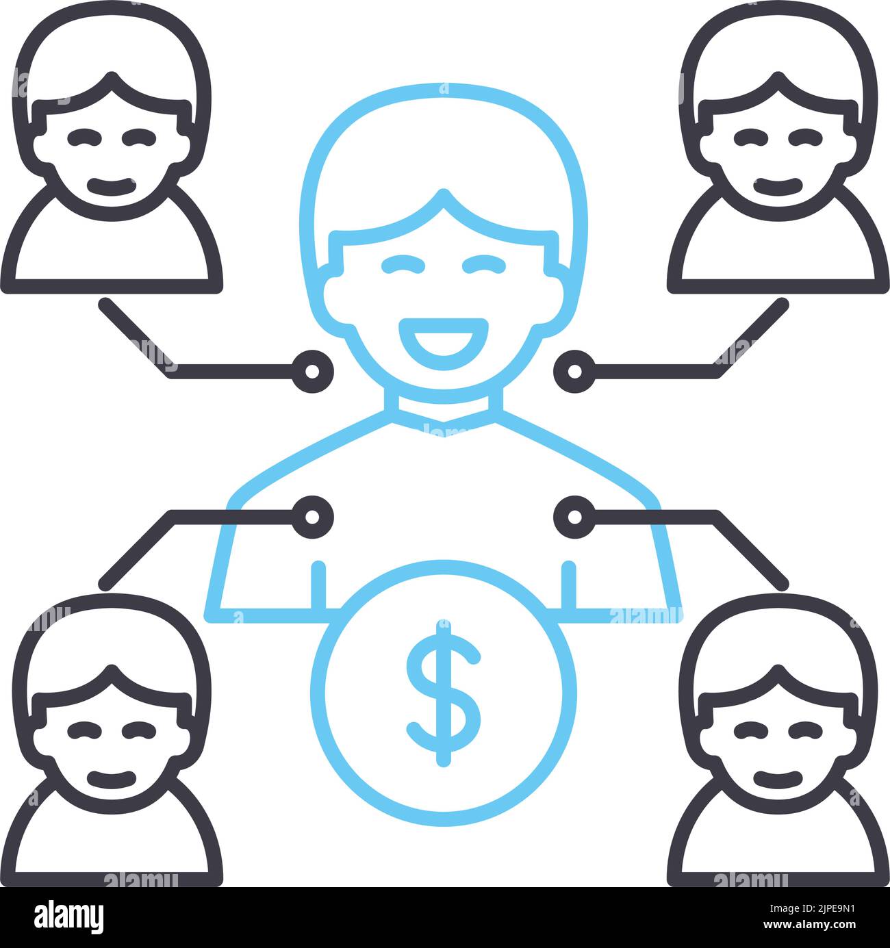 syndicate line icon, outline symbol, vector illustration, concept sign ...