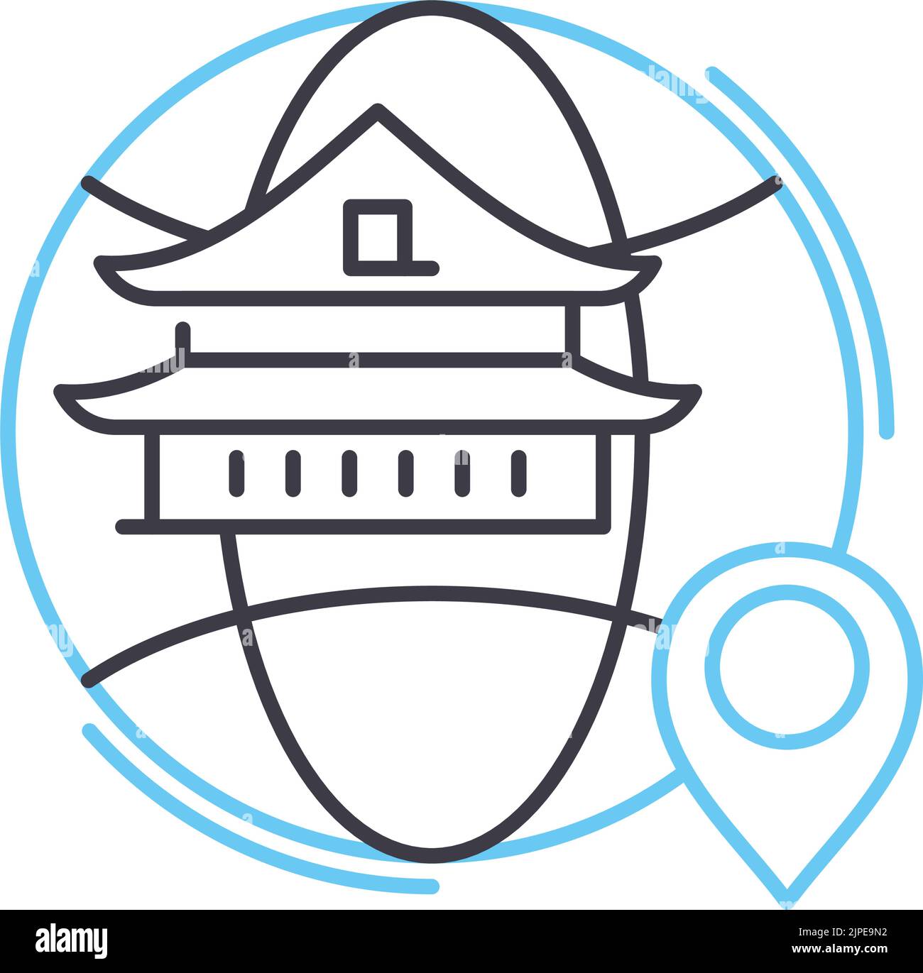 world travel destination line icon, outline symbol, vector illustration ...