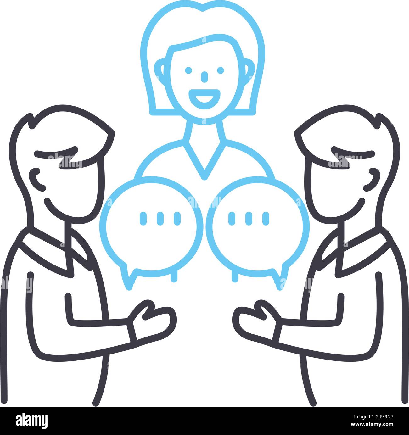 group therapy line icon, outline symbol, vector illustration, concept ...