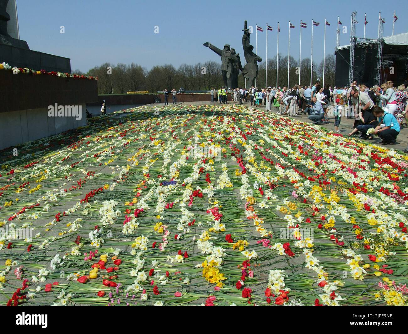 Latvia, Riga. Monument to the soldiers of the Soviet Army - the ...