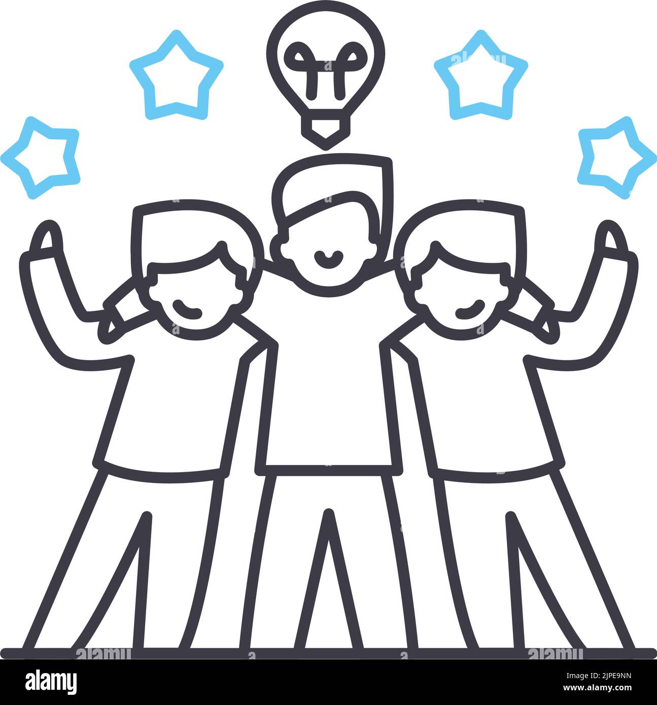 inspiration line icon, outline symbol, vector illustration, concept ...