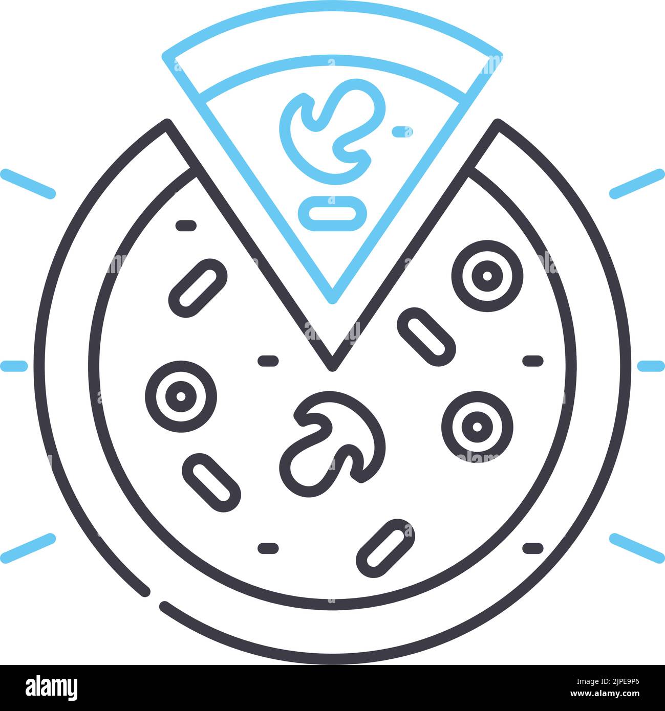 pizza line icon, outline symbol, vector illustration, concept sign ...