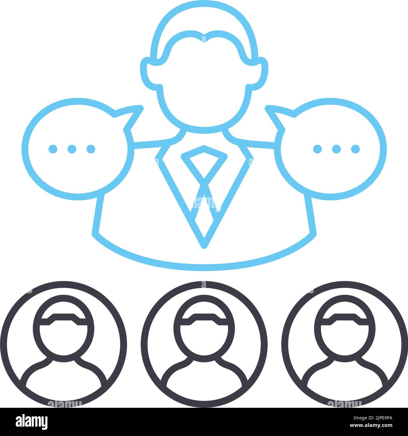 team information line icon, outline symbol, vector illustration ...