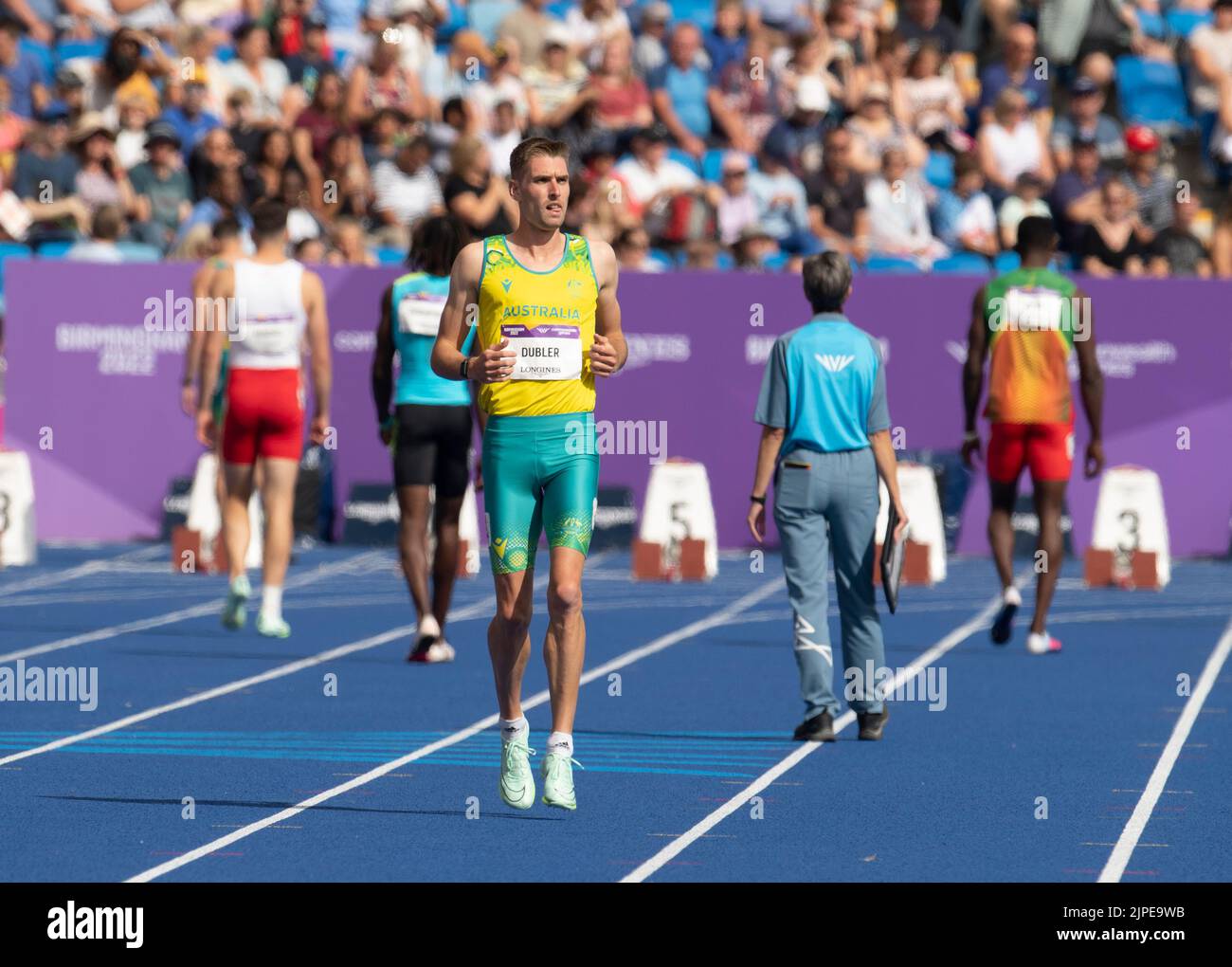Cedric Dubler of Australia competing in the men’s 100m decathlon at ...