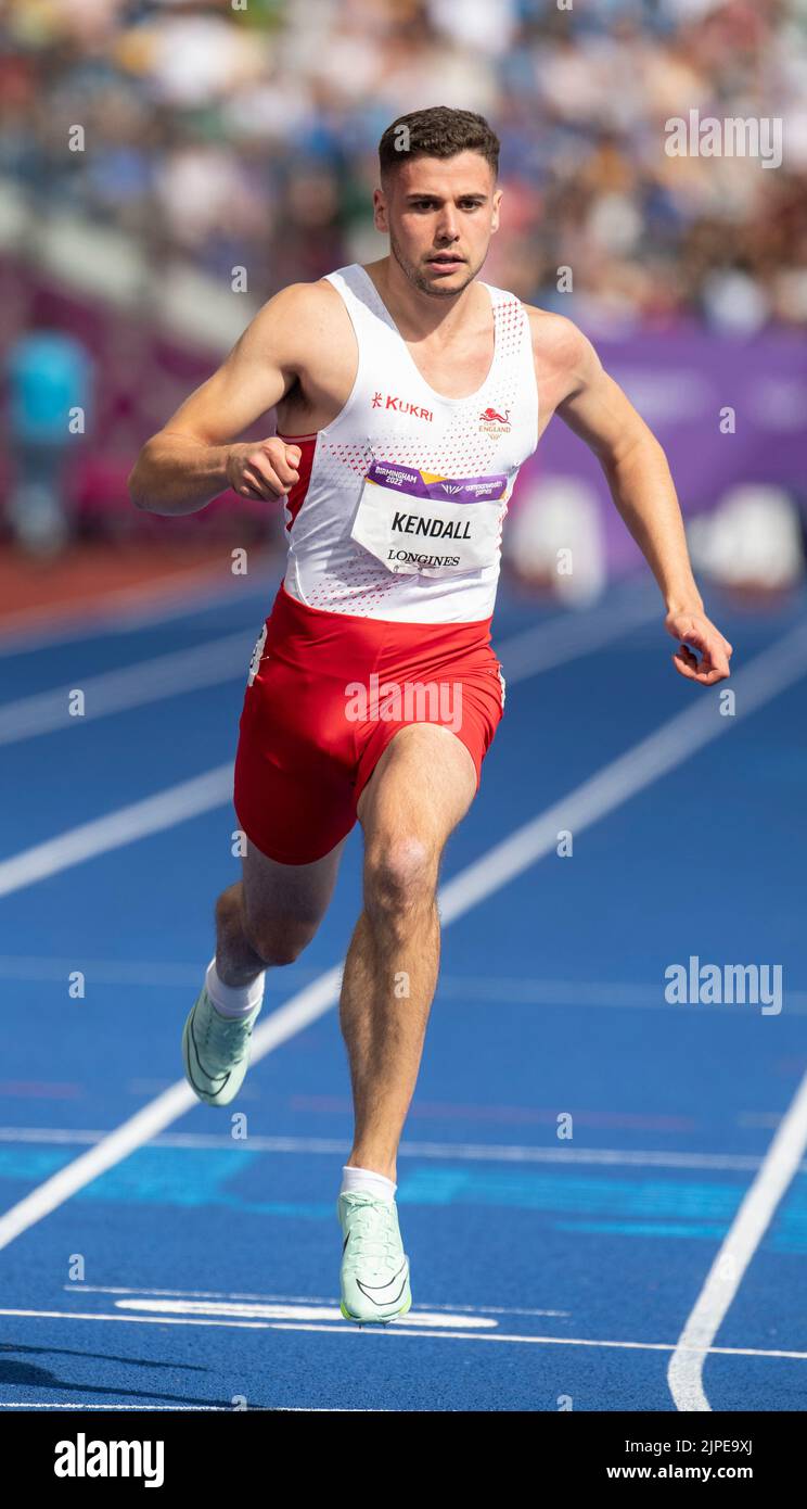 Harry Kendall of England competing in the men’s 100m decathlon at ...