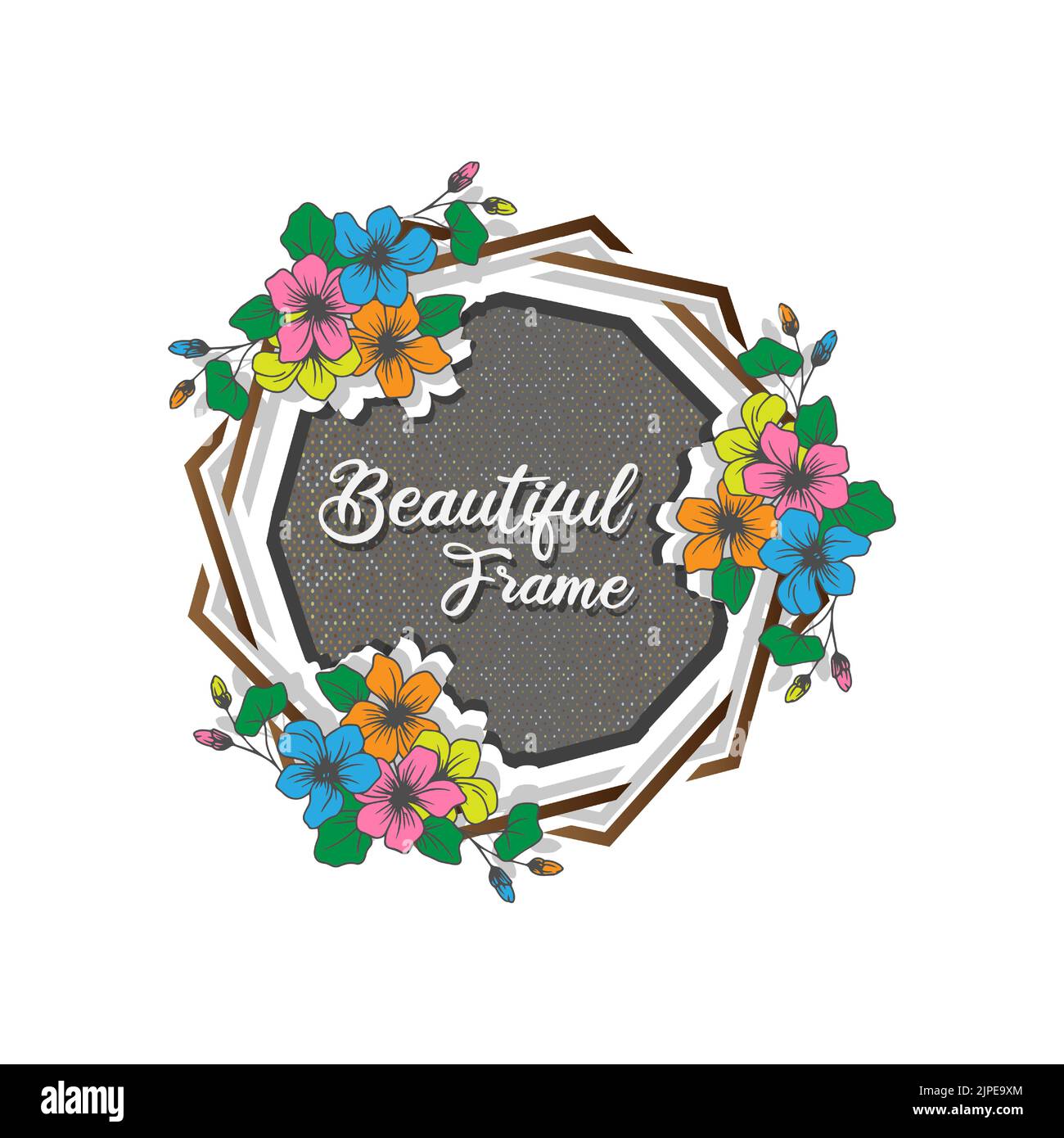 A watercolor frame logo with an editable text beautiful frame Stock ...