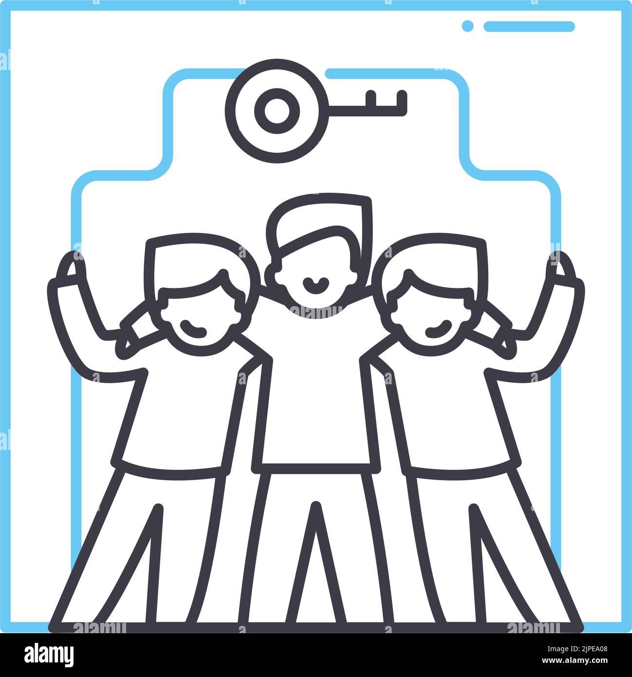 team building line icon, outline symbol, vector illustration, concept ...