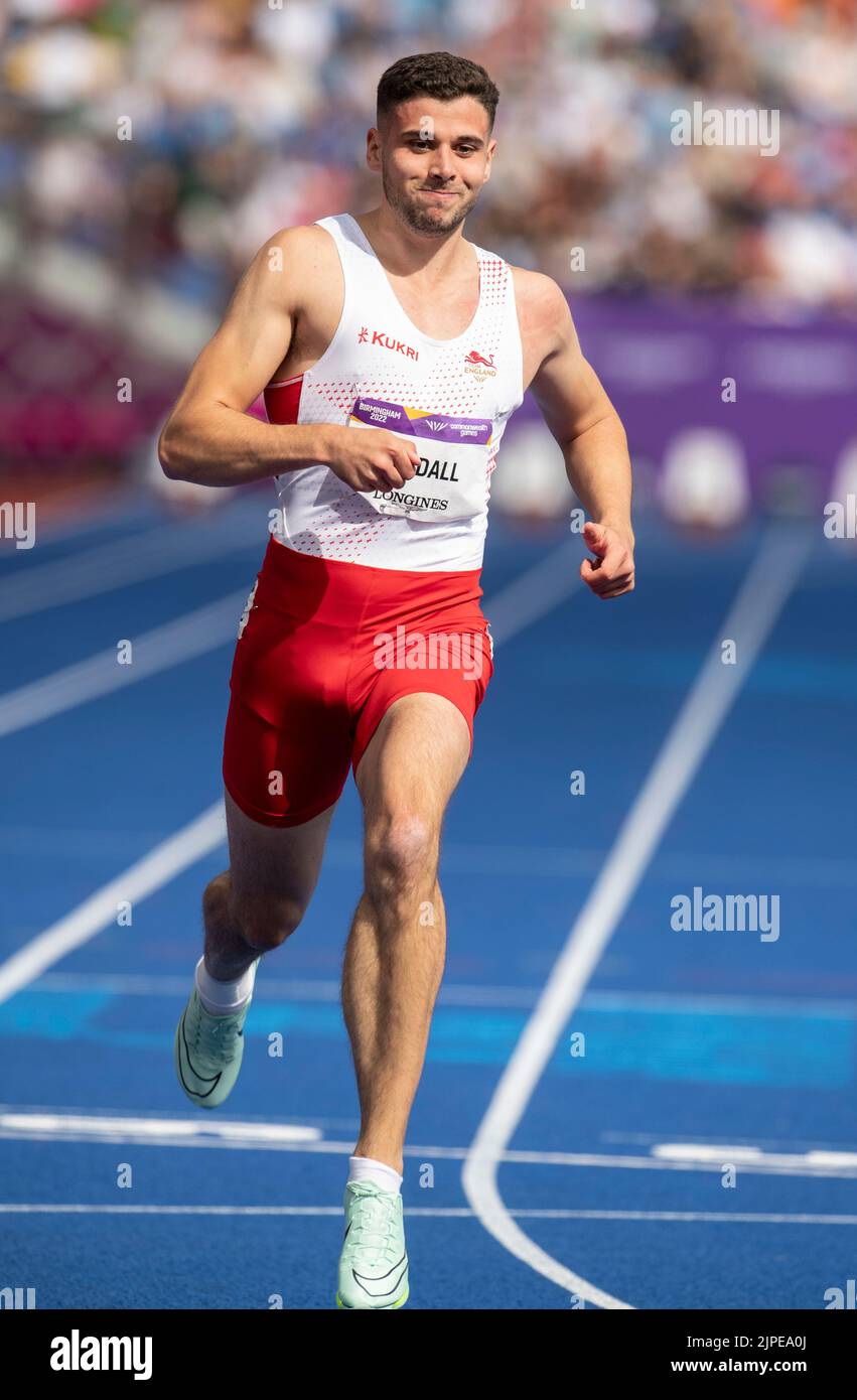 Harry Kendall of England competing in the men’s 100m decathlon at ...