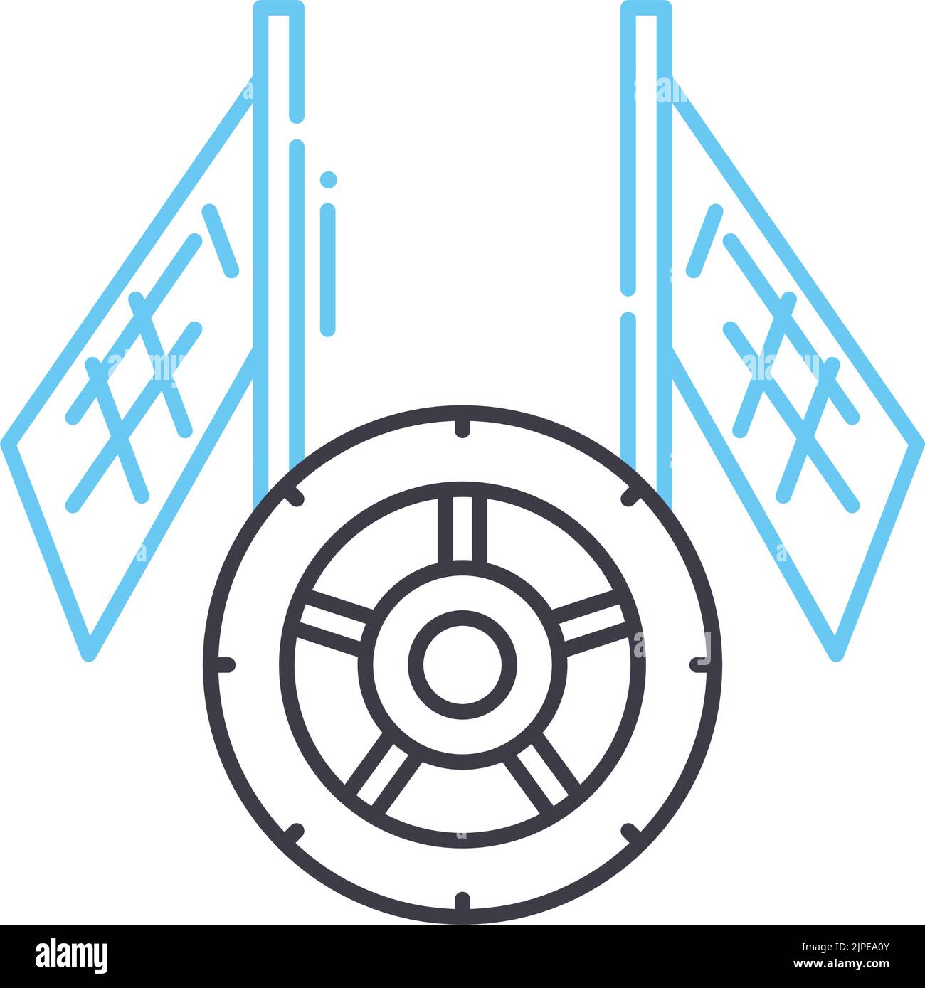 flag line icon, outline symbol, vector illustration, concept sign Stock ...