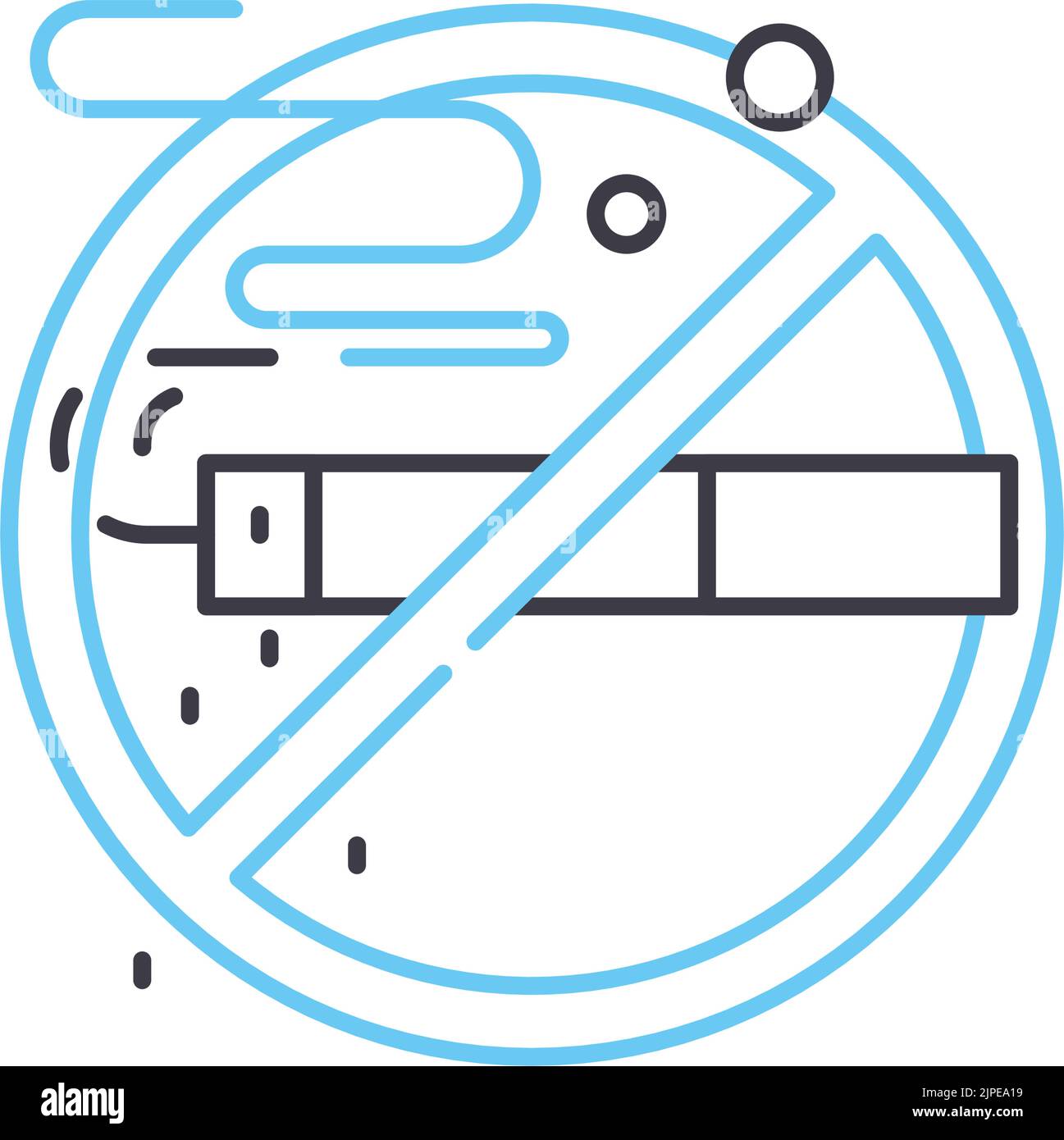 no smoking sign line icon, outline symbol, vector illustration, concept ...