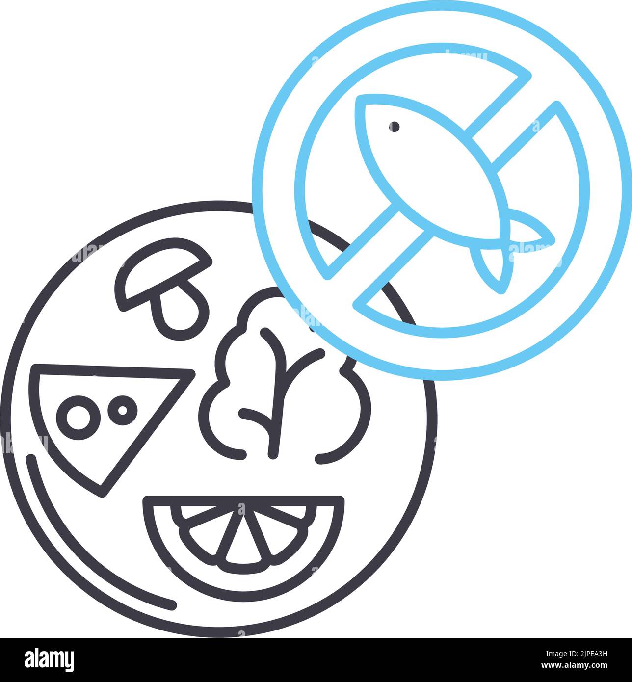 vegetarian option line icon, outline symbol, vector illustration ...