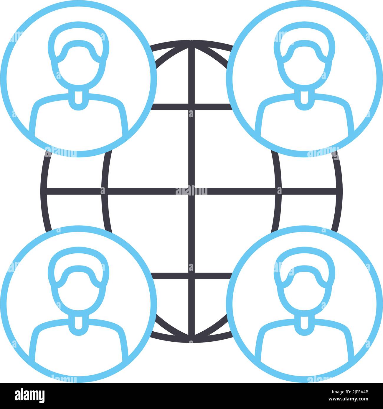 Global education vector line hi-res stock photography and images - Alamy