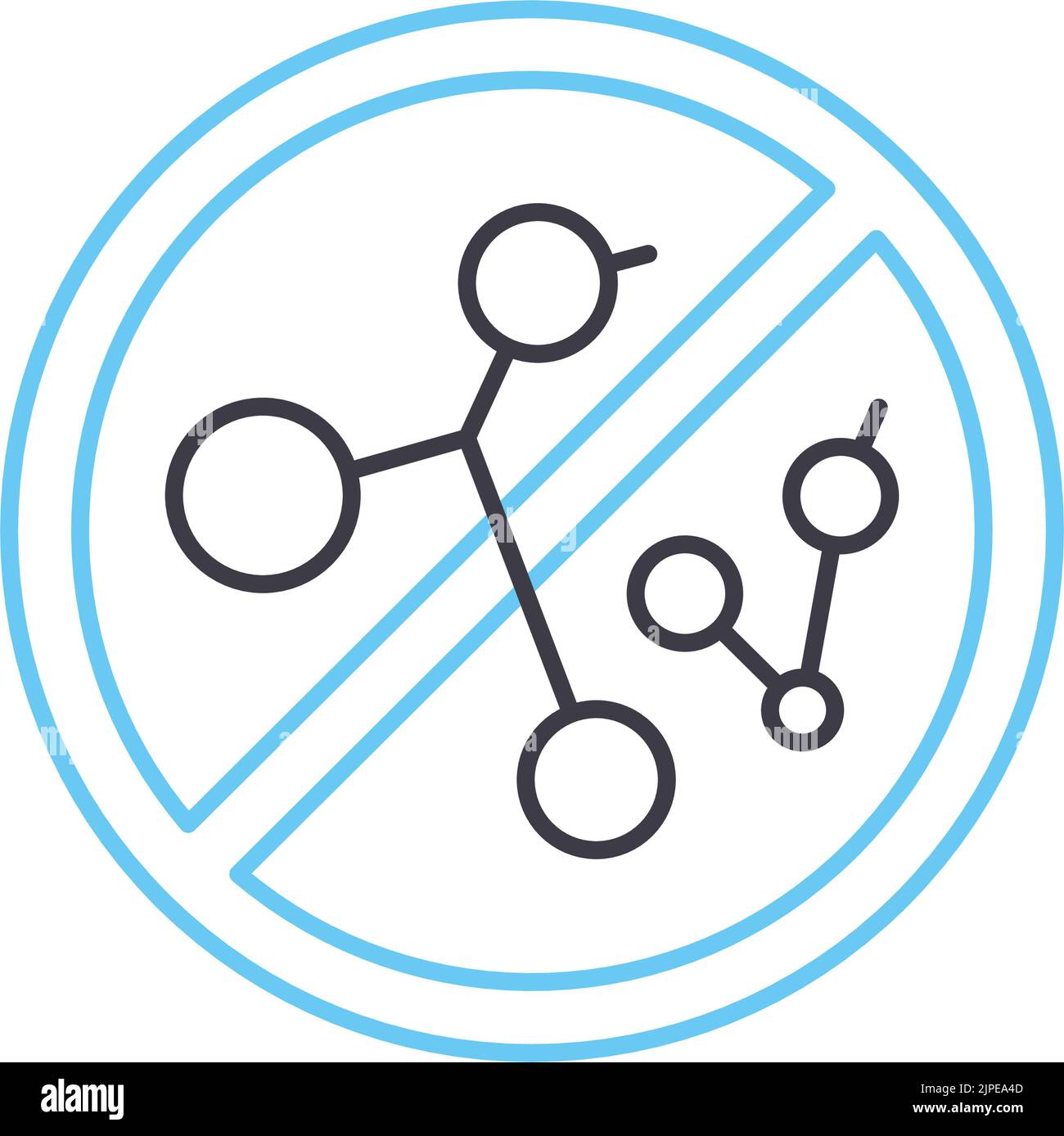 nitrates free line icon, outline symbol, vector illustration, concept ...