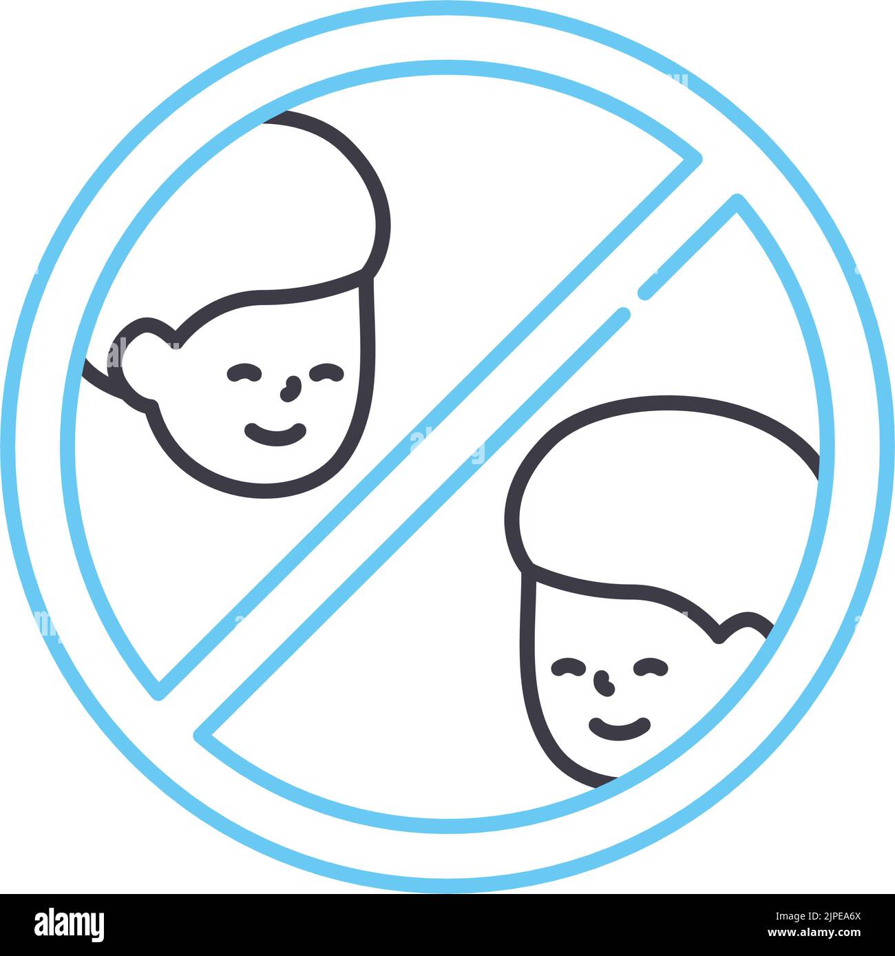 limited face-to-face line icon, outline symbol, vector illustration ...