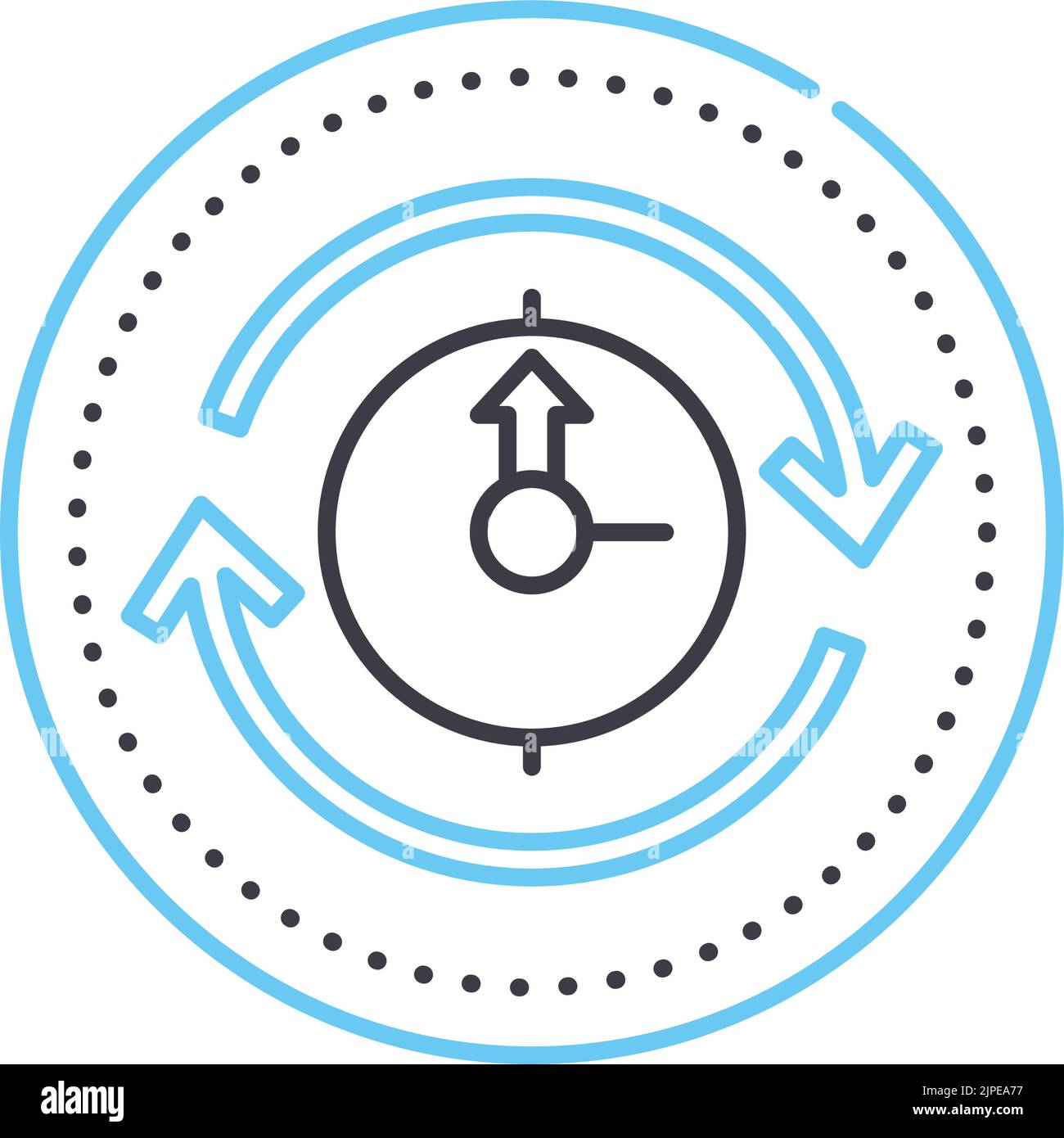processing time line icon, outline symbol, vector illustration, concept ...