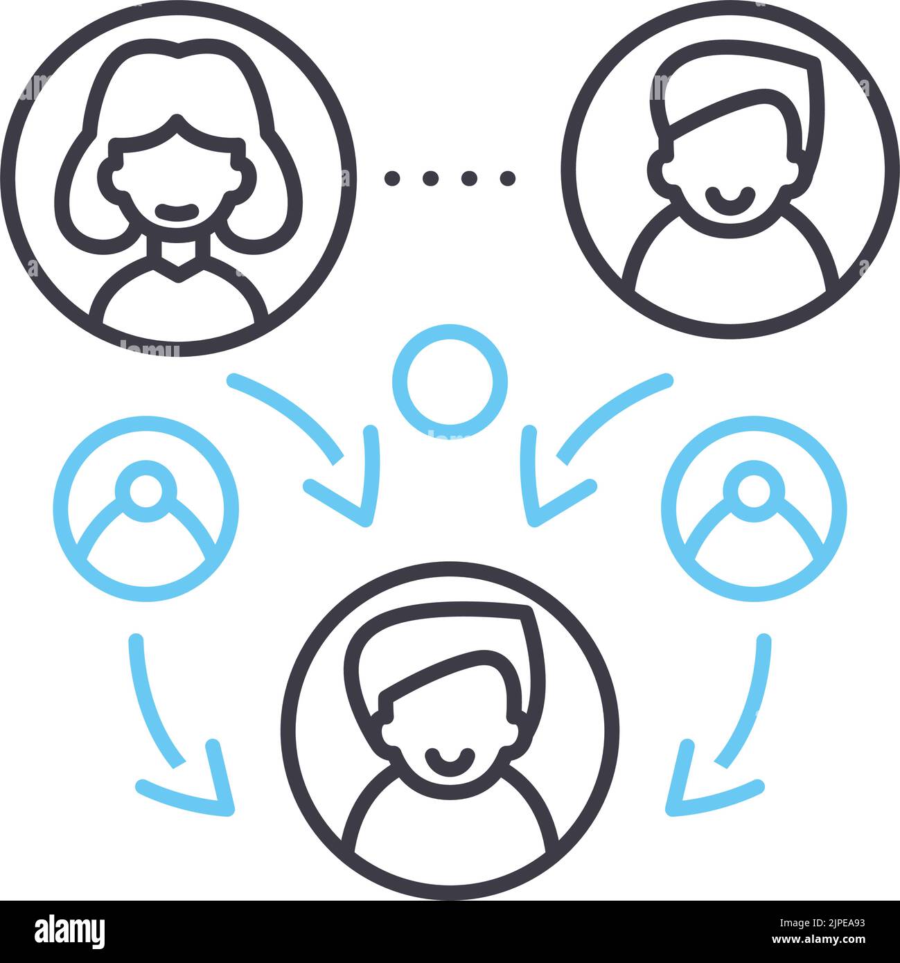 social connections line icon, outline symbol, vector illustration ...