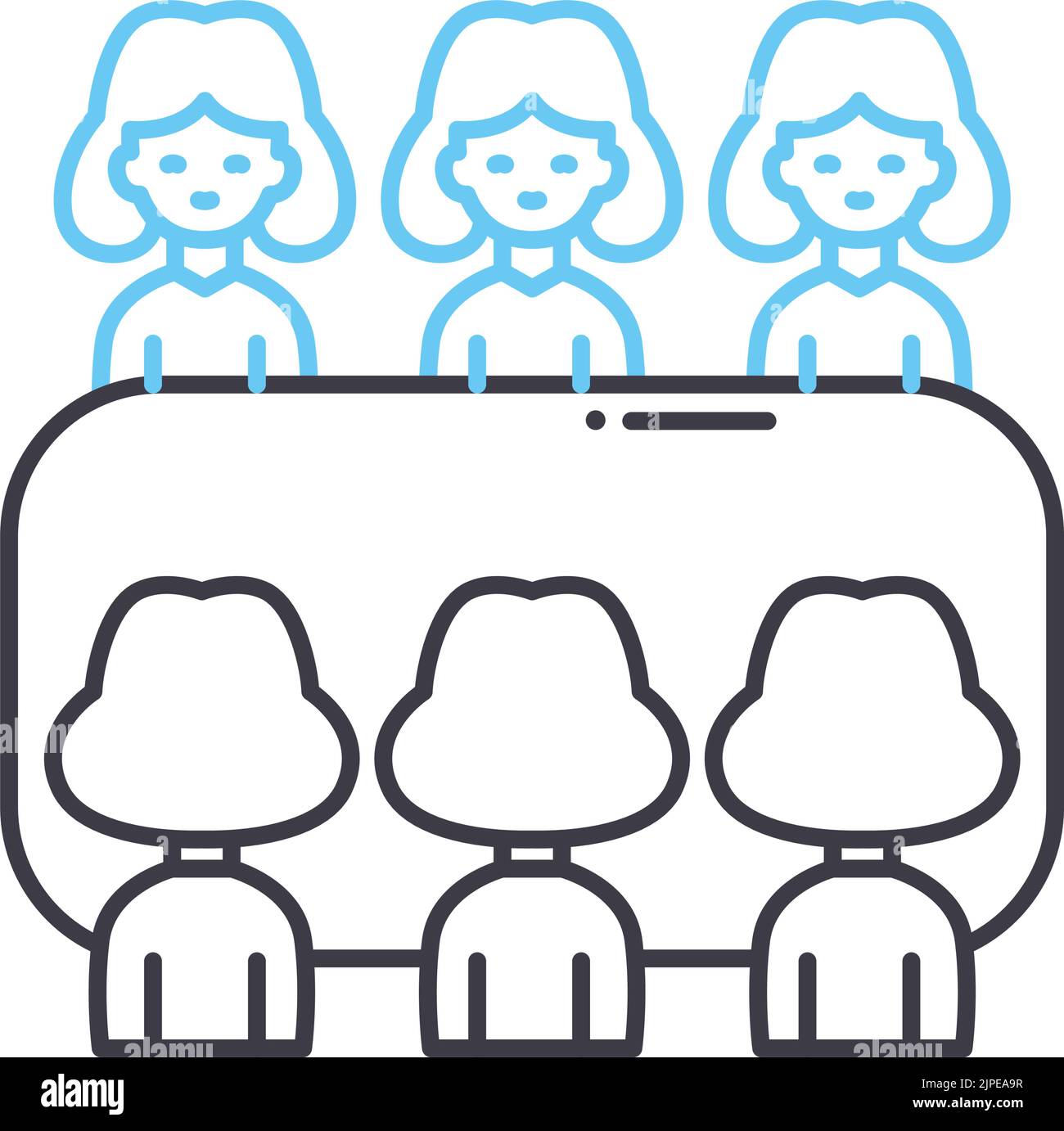 meeting line icon, outline symbol, vector illustration, concept sign ...