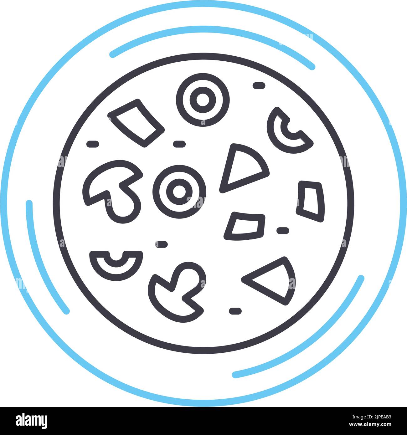 pizza line icon, outline symbol, vector illustration, concept sign ...