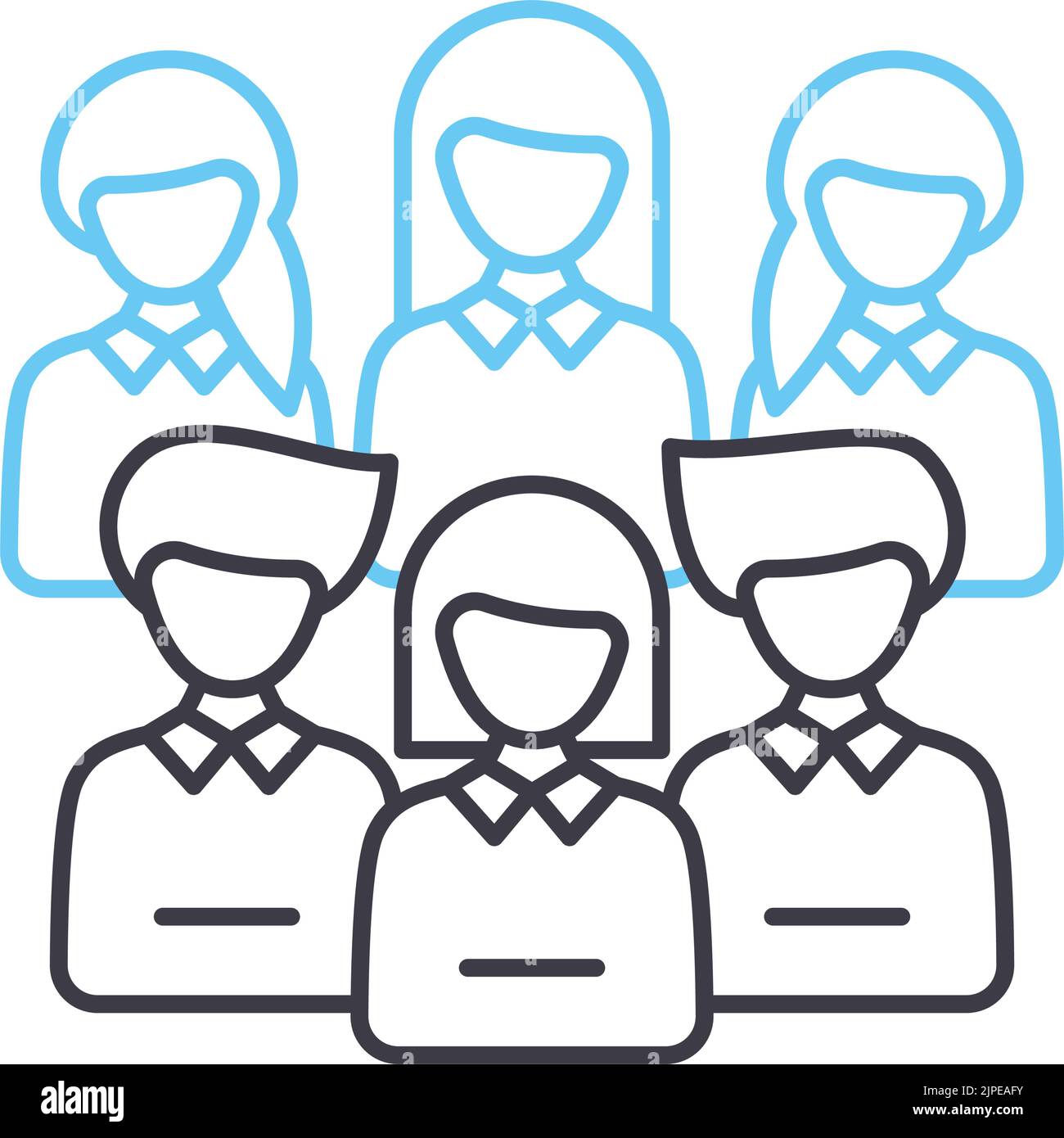 organization line icon, outline symbol, vector illustration, concept ...