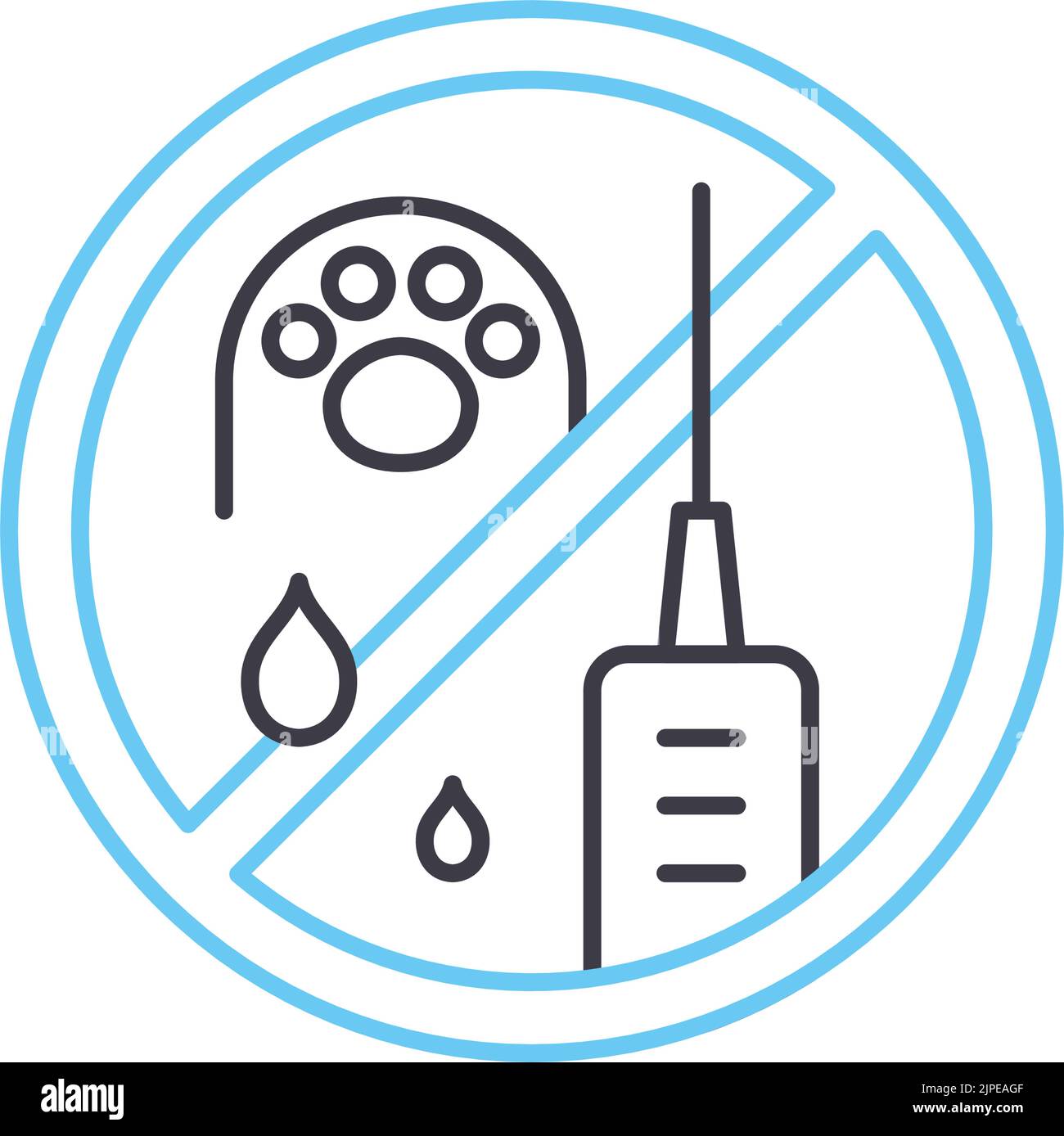 not tested on animals line icon, outline symbol, vector illustration ...