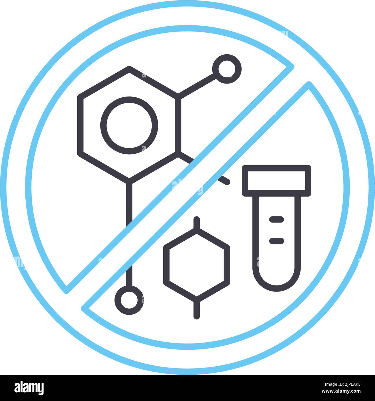 paraben free line icon, outline symbol, vector illustration, concept ...