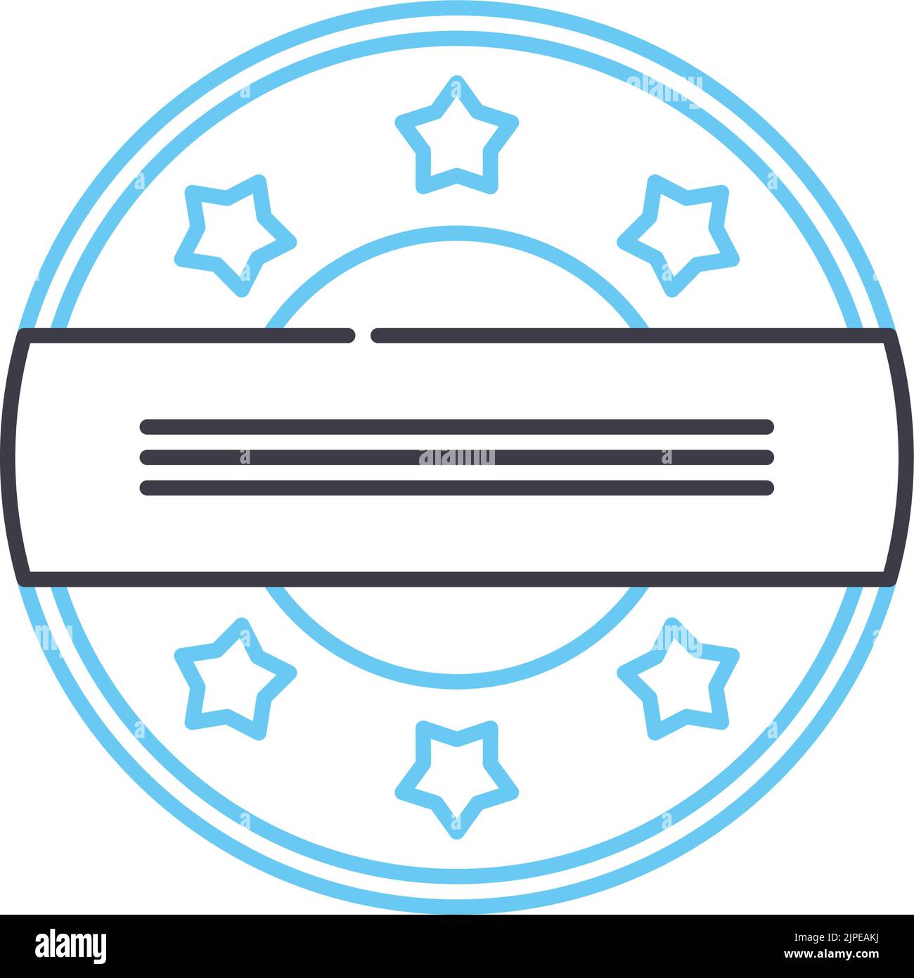 rubber stump line icon, outline symbol, vector illustration, concept ...