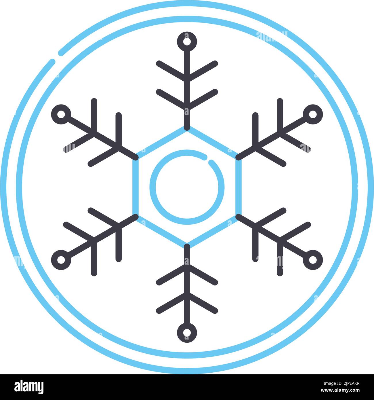 freezing line icon, outline symbol, vector illustration, concept sign ...