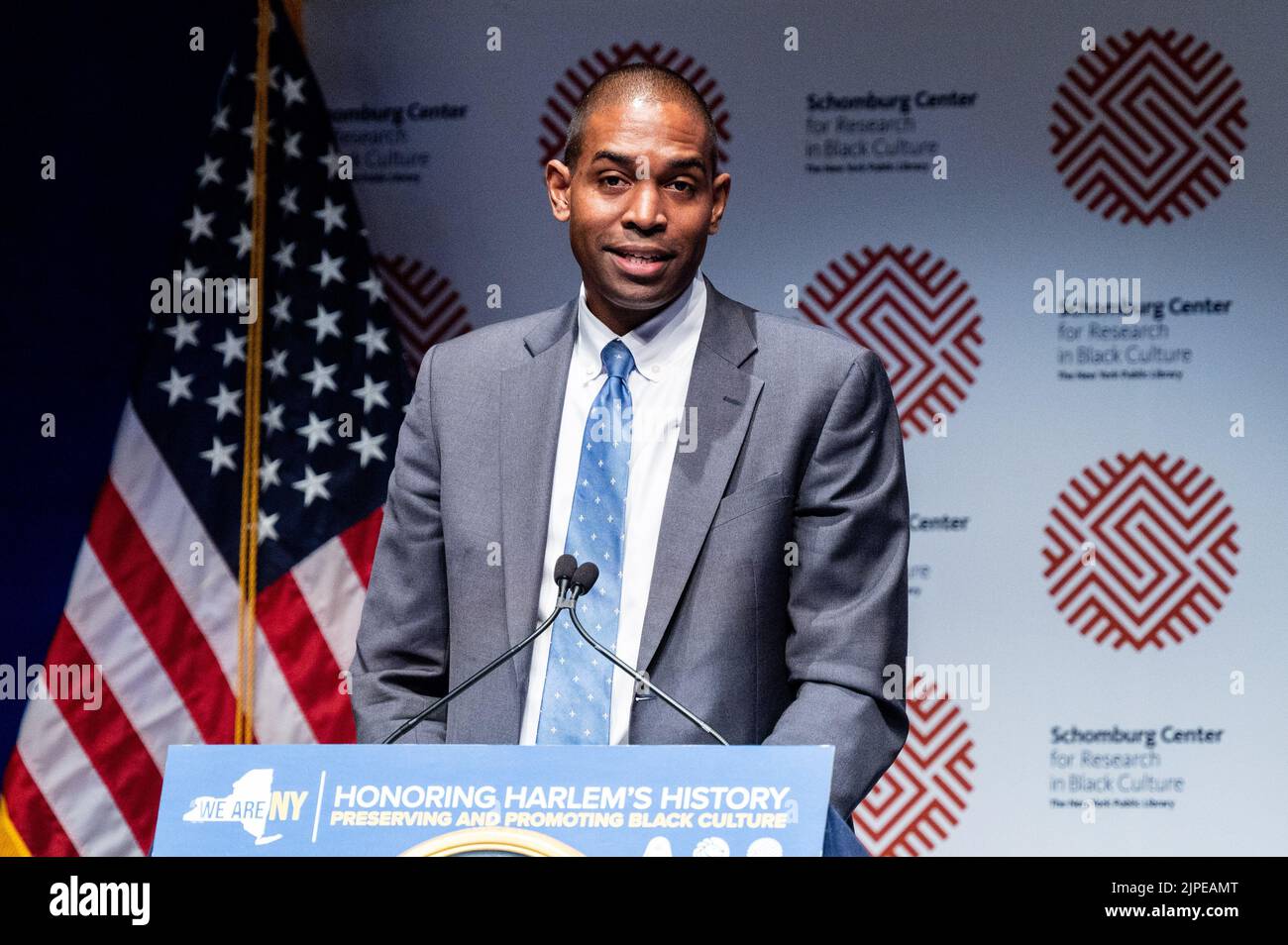 New York Lieutenant Governor Antonio Delgado (D) speaking at an event ...