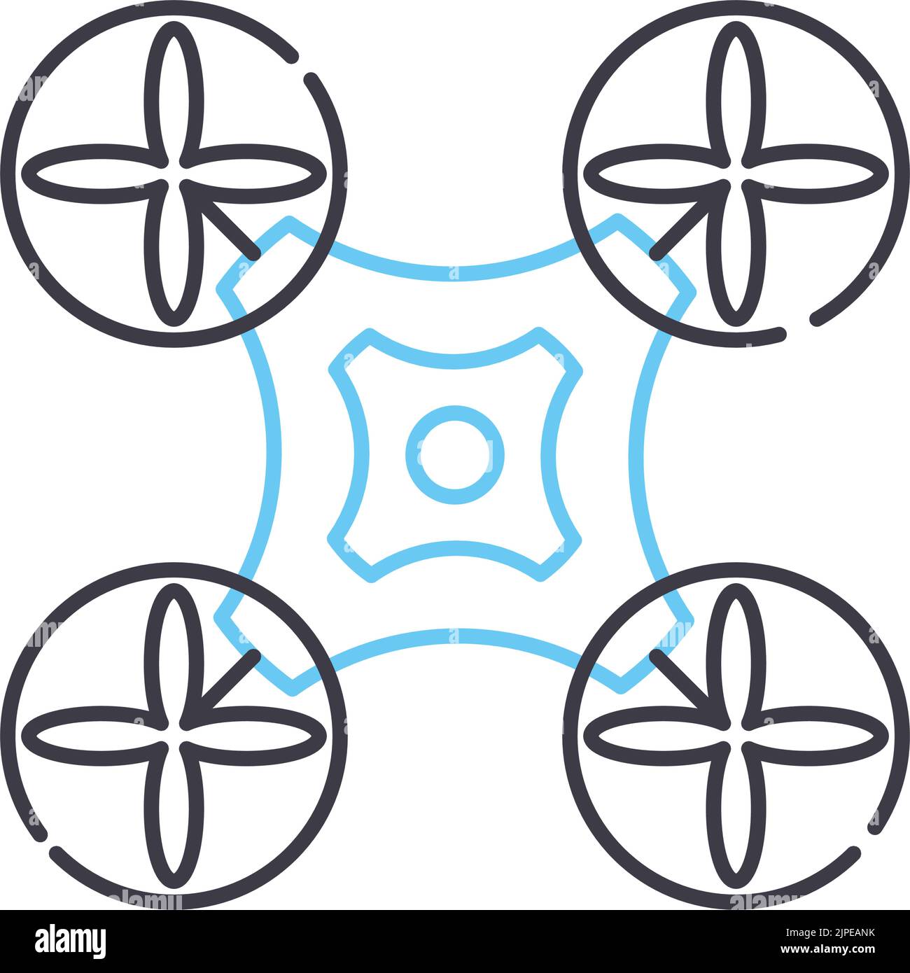 quadcopter line icon, outline symbol, vector illustration, concept sign ...