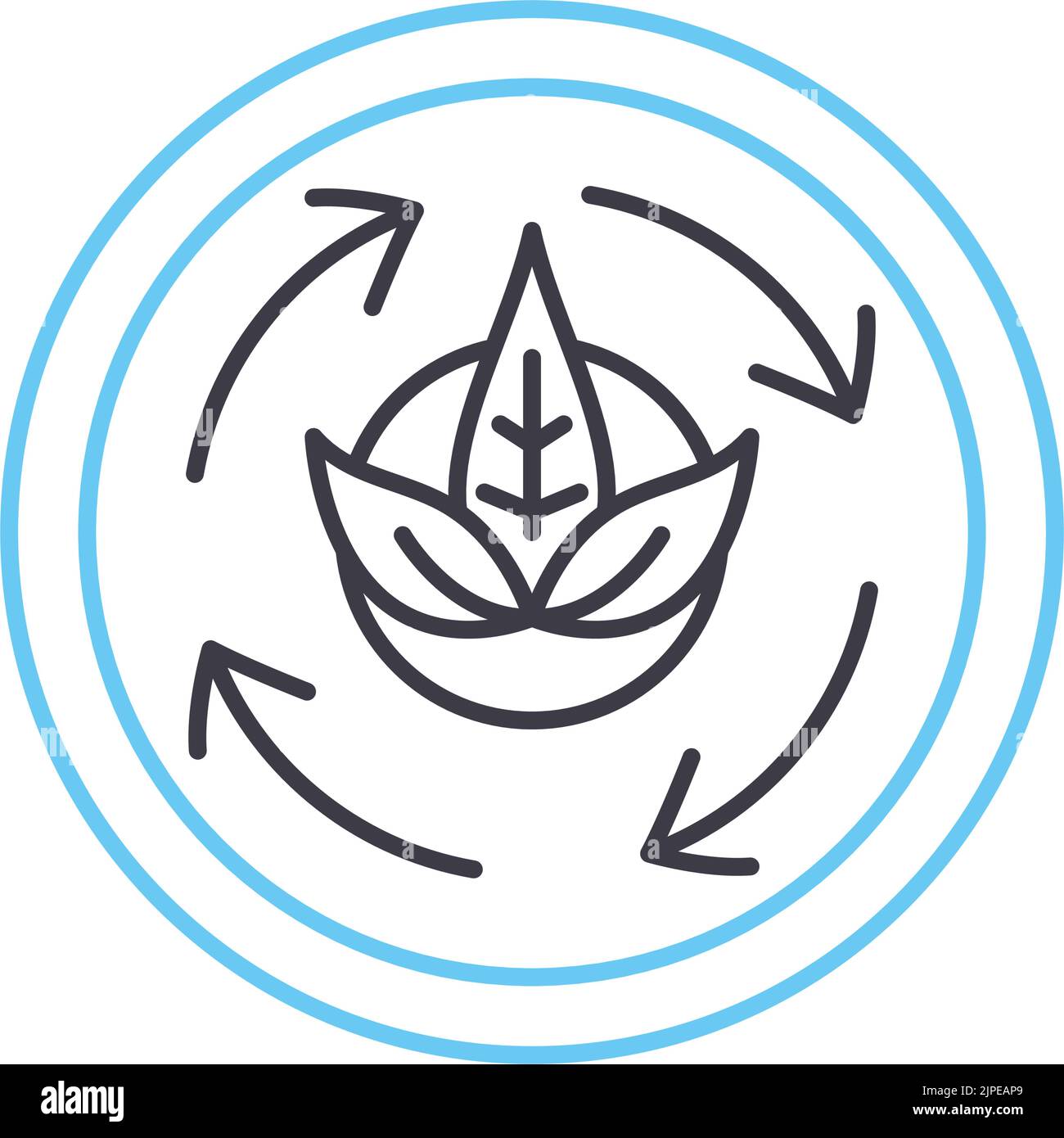 recycling line icon, outline symbol, vector illustration, concept sign ...