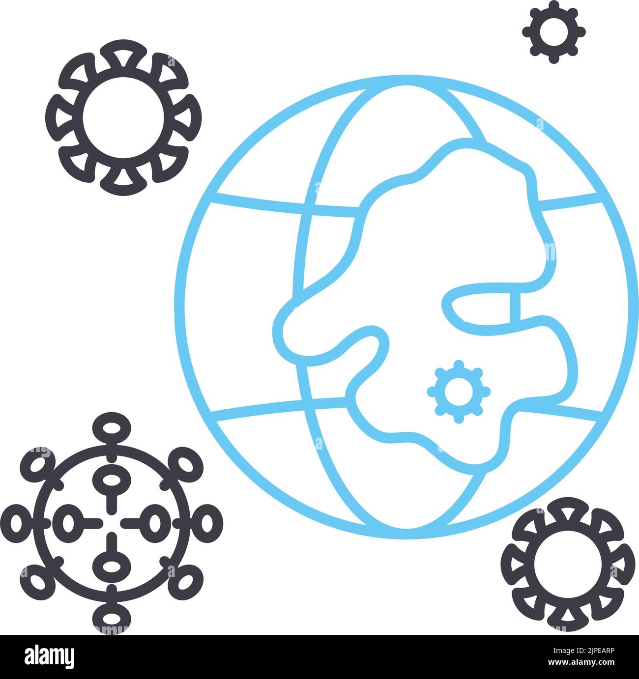 pandemic line icon, outline symbol, vector illustration, concept sign ...