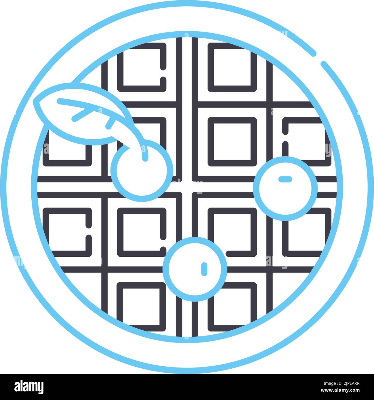 waffle line icon, outline symbol, vector illustration, concept sign ...