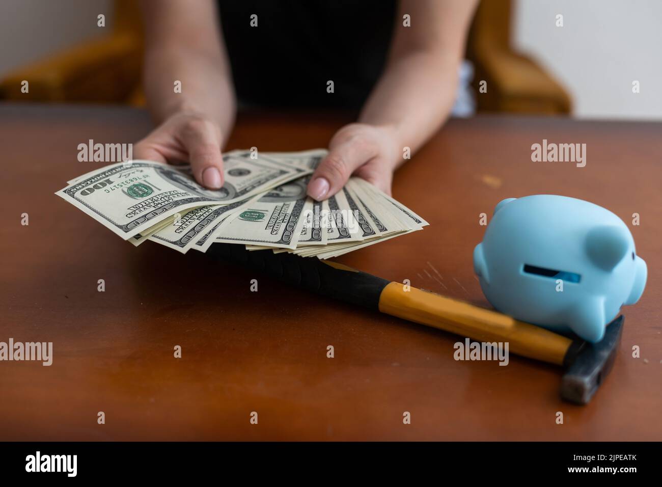 Person holding hammer smash hi-res stock photography and images - Alamy