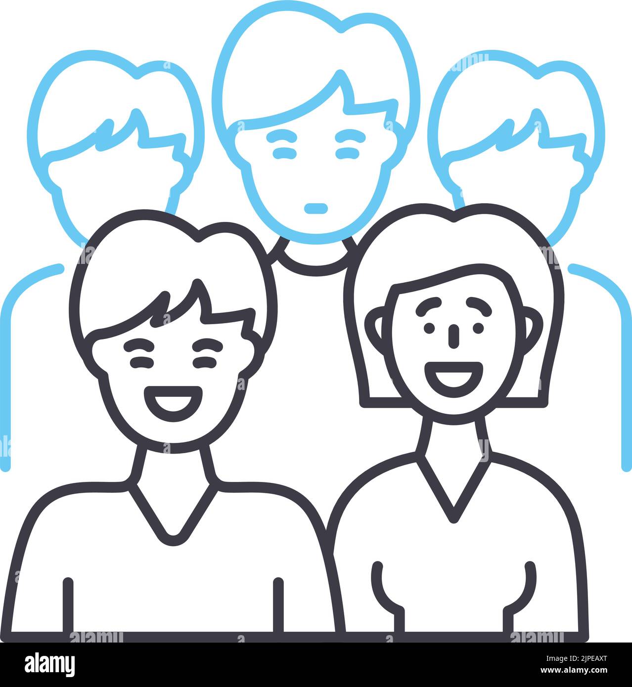 voters line icon, outline symbol, vector illustration, concept sign ...