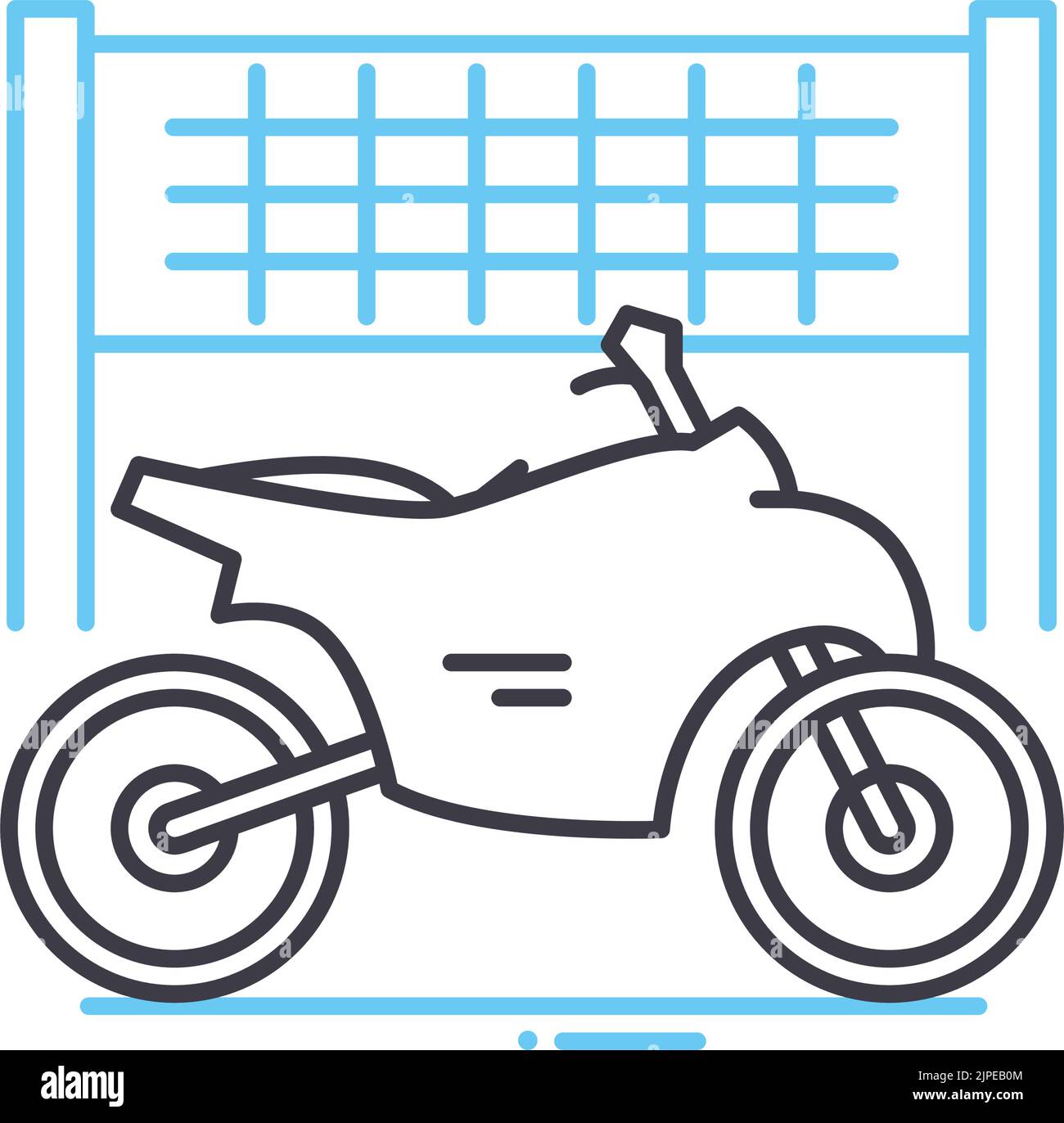 racing start line icon, outline symbol, vector illustration, concept ...