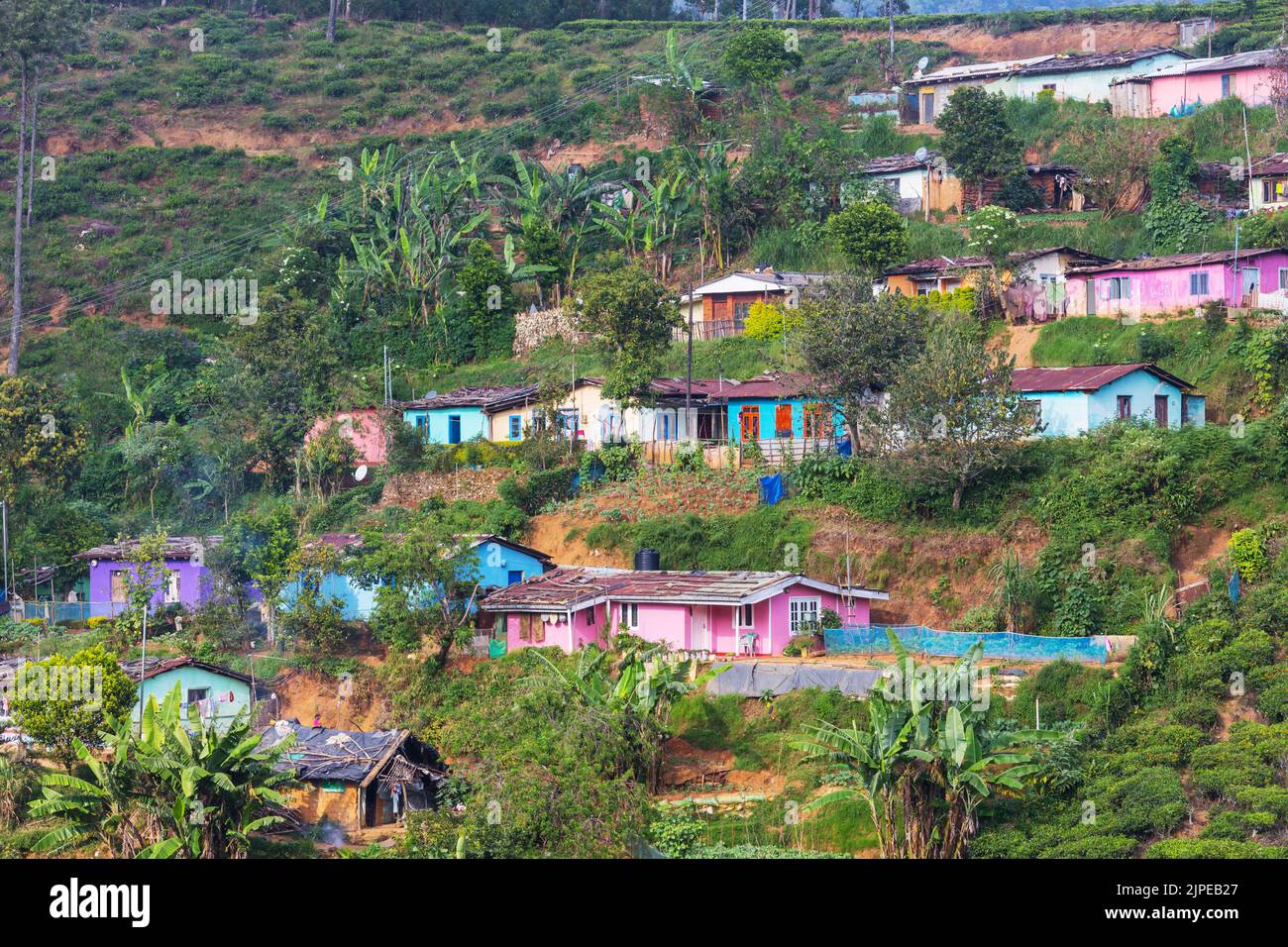 traditional village in Sri Lanka mountains Stock Photo - Alamy