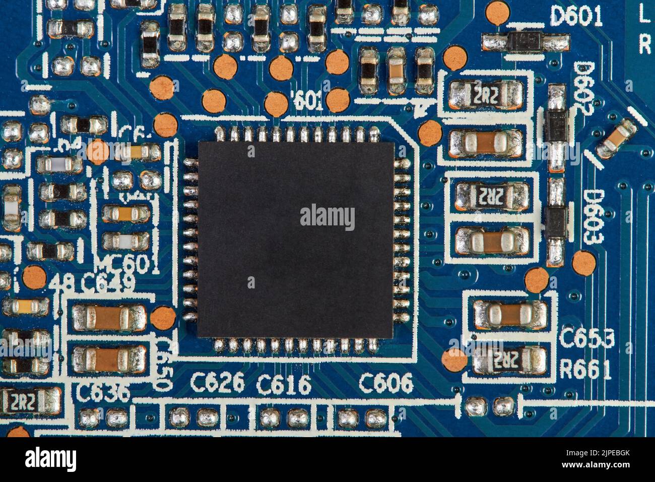 Close-up of computer chip on a Computer graphics card Stock Photo - Alamy