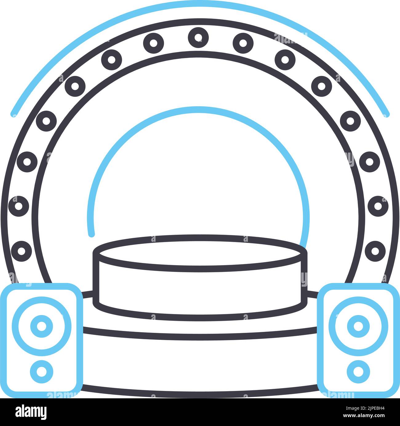 stage line icon, outline symbol, vector illustration, concept sign ...