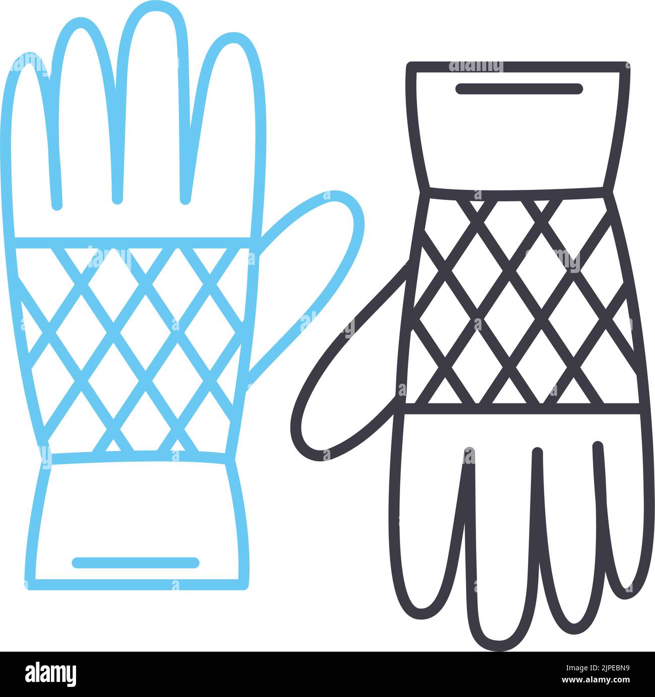 glove line icon, outline symbol, vector illustration, concept sign ...