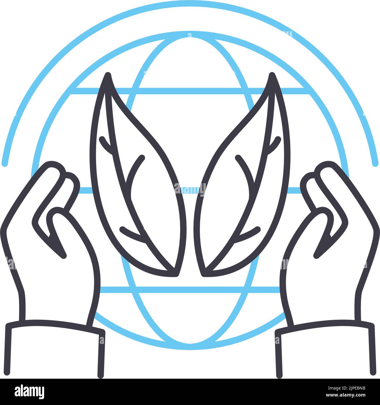 save the planet line icon, outline symbol, vector illustration, concept ...