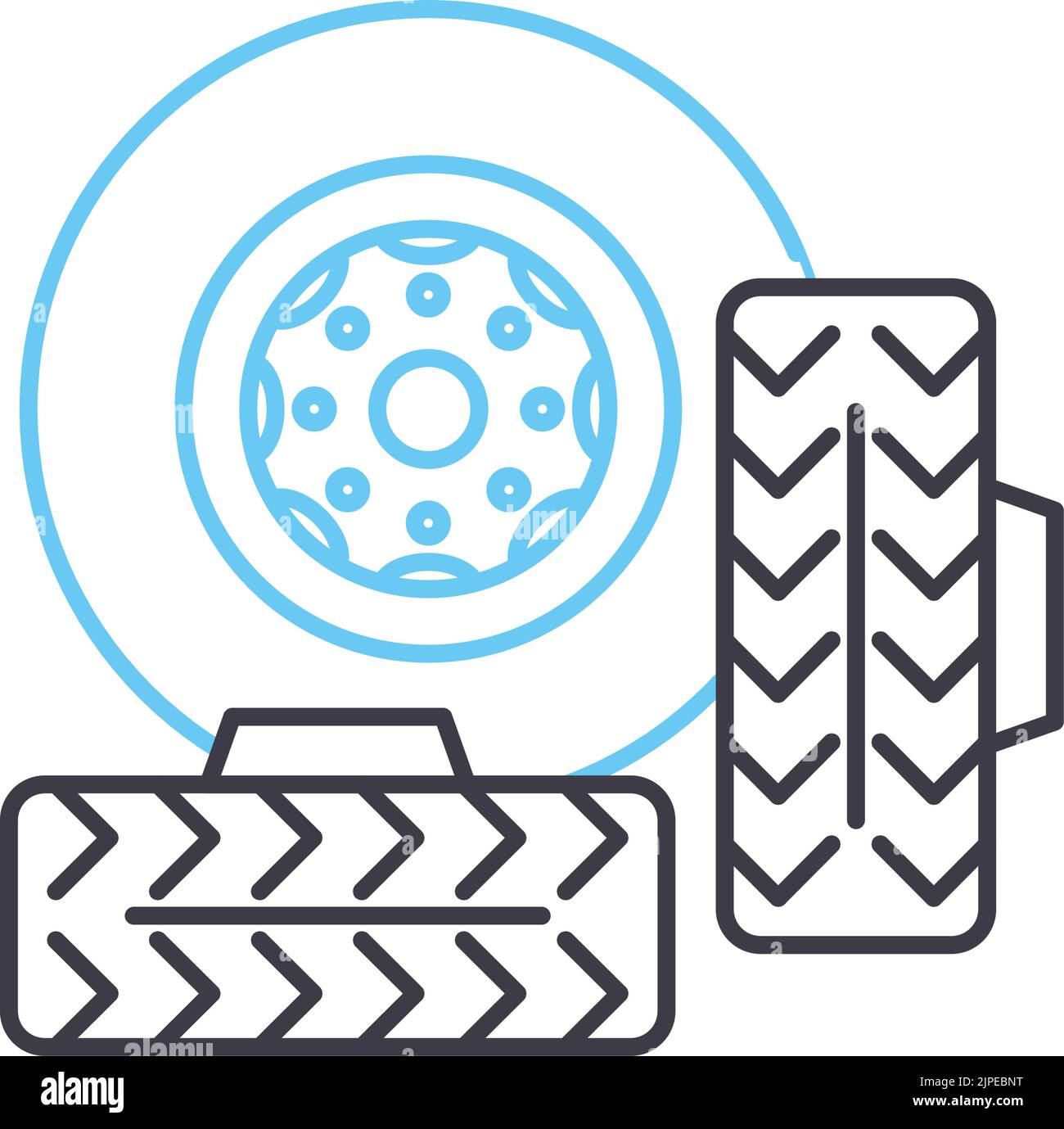 tire line icon, outline symbol, vector illustration, concept sign Stock ...