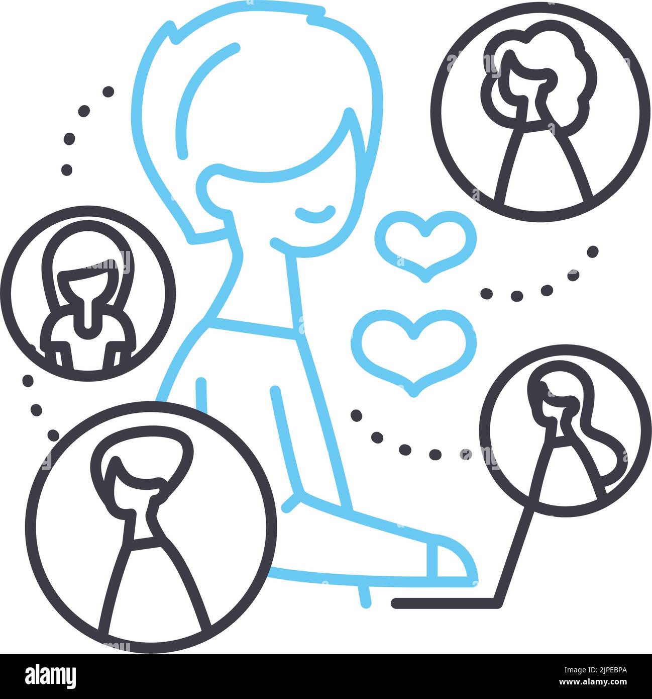 society line icon, outline symbol, vector illustration, concept sign ...